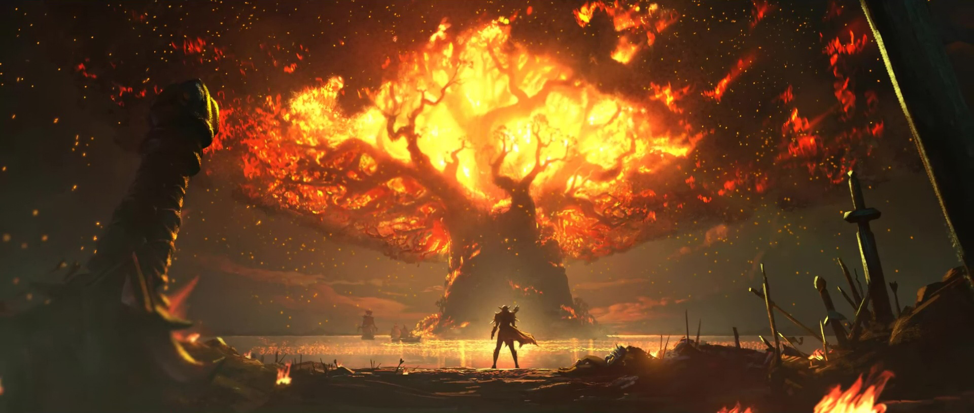 Wow Burning Teldrassil- WallpaperUse