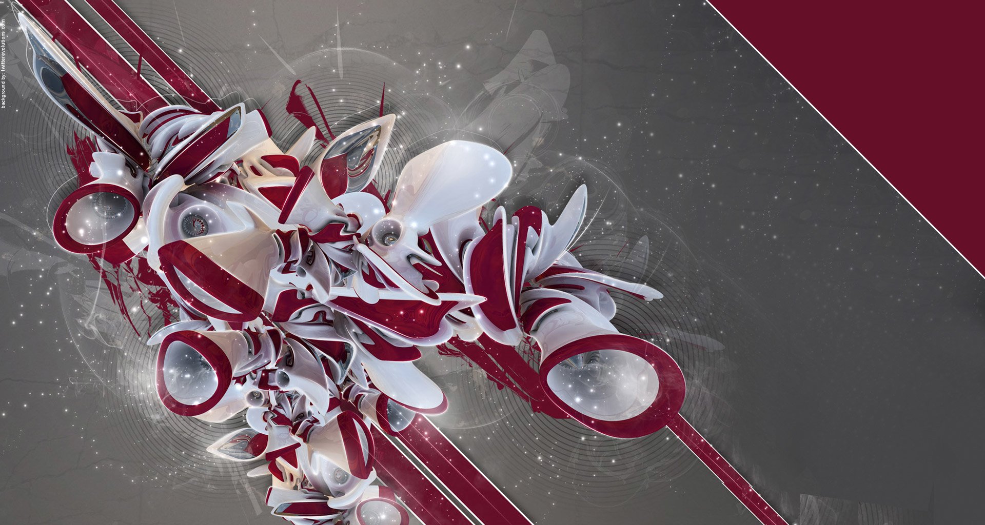 439271 Title Red Grey Abstract Shapes Red 3d Digital - Grey And Red ...