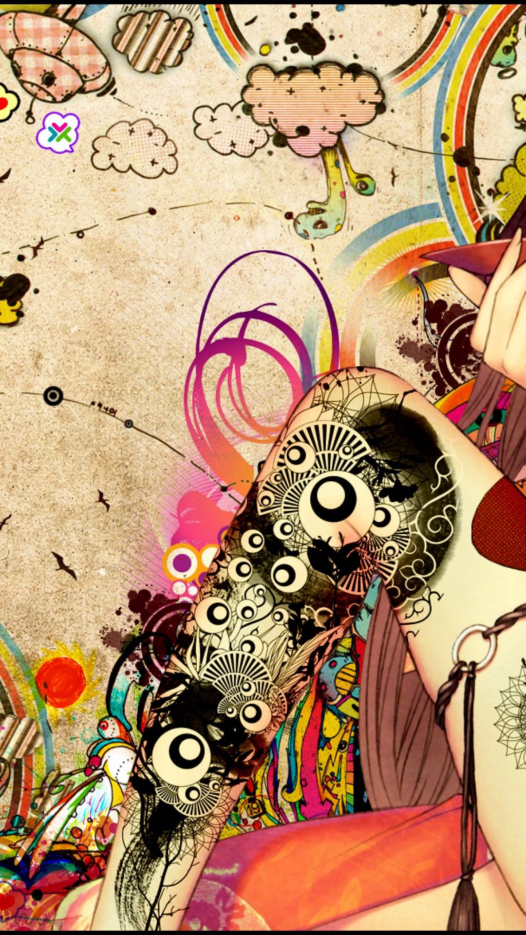 funky girl wallpaper,illustration,art,graphic design,visual arts,design ...