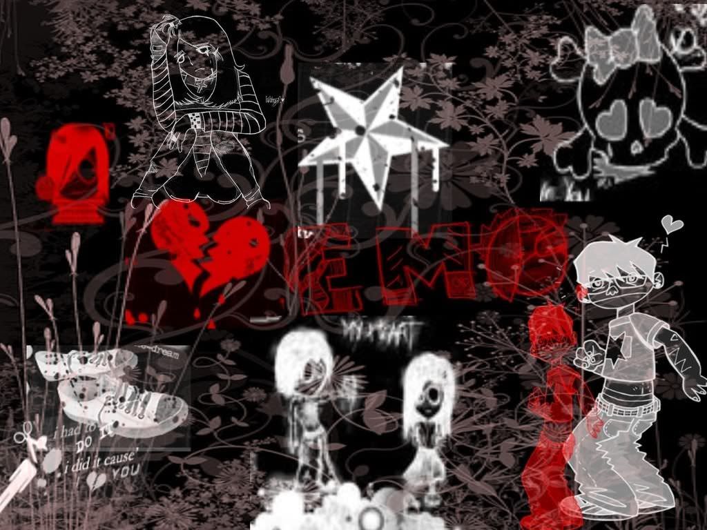 Emo Wallpaperredcartoongraphic Designillustrationmonochrome 31300 Wallpaperuse