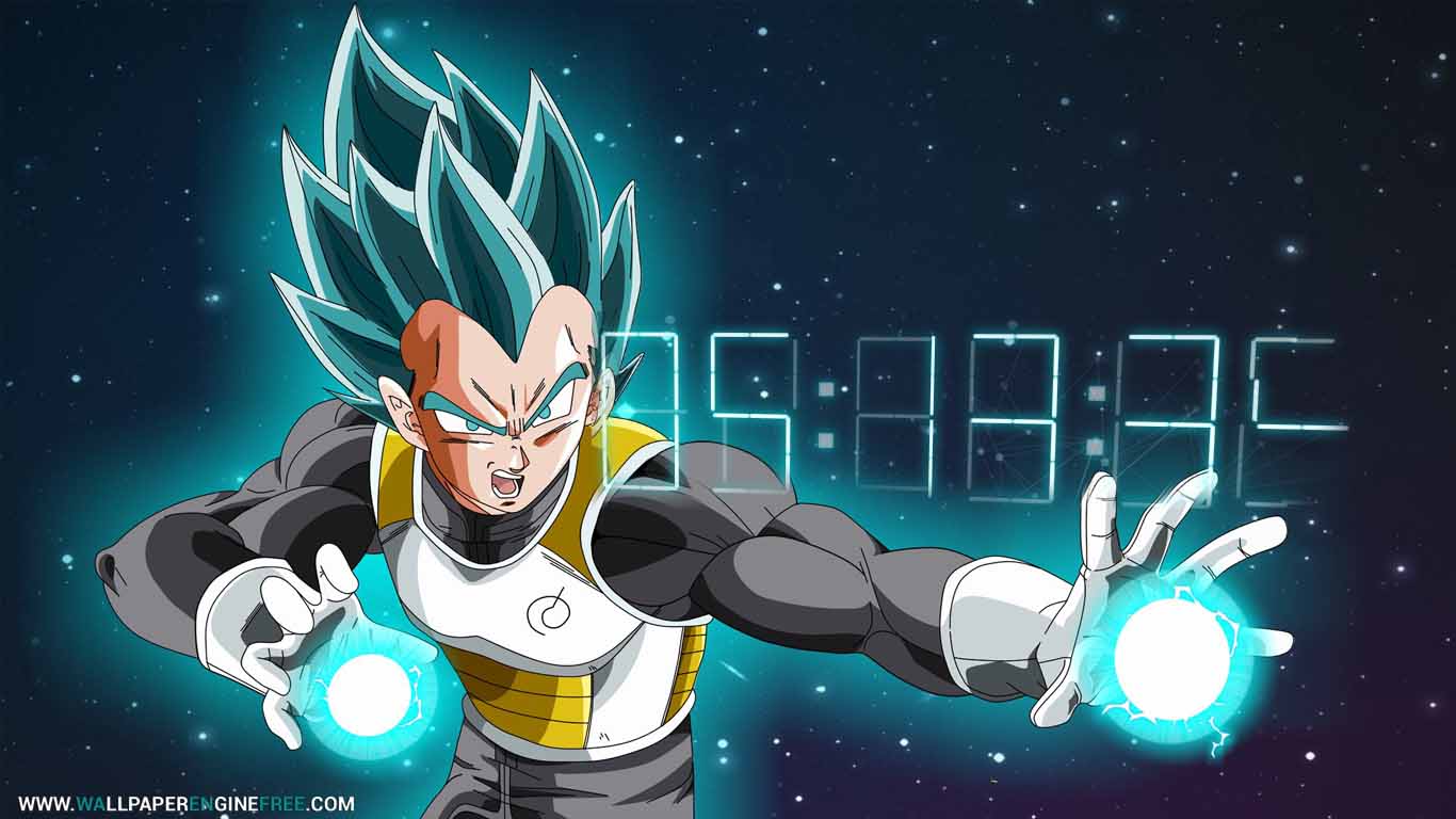 Dragon Ball Vegeta Digital Clock Wallpaper Engine - Ssb Vegeta ...