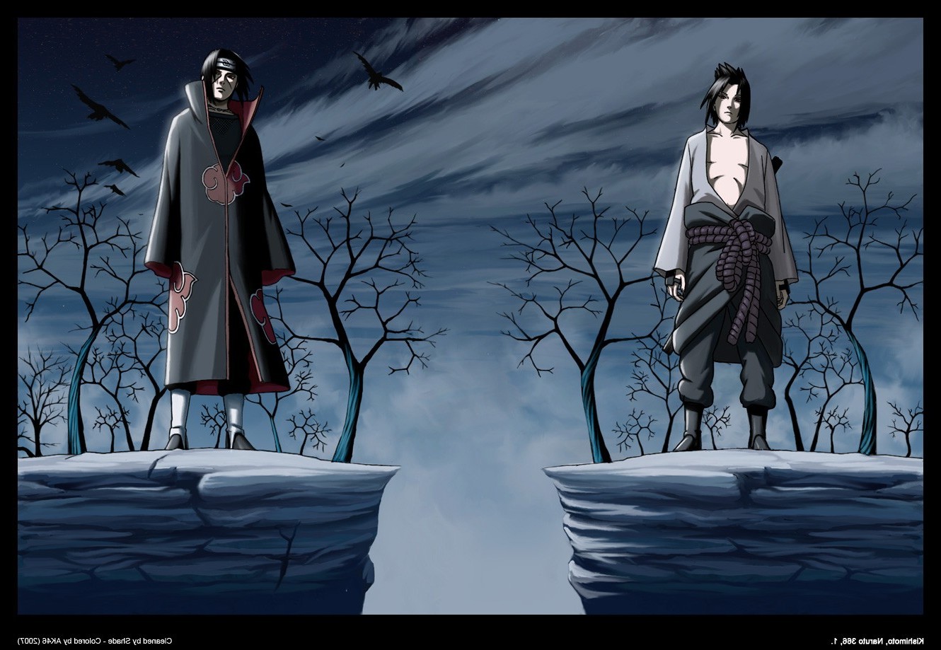 sasuke wallpaper,cg artwork,sky,digital compositing,tree,black hair ...