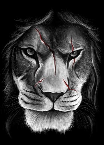 Lion With Scars Tattoo- WallpaperUse
