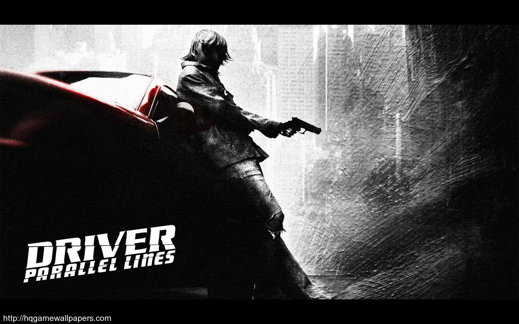 Driver Parallel Lines - Man With Gun Back- WallpaperUse