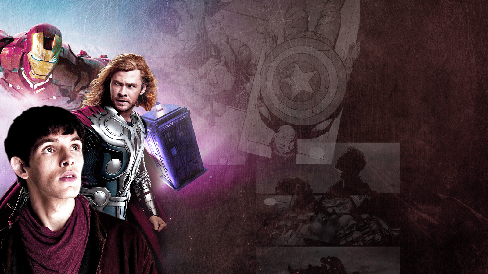 Fandom Mix Wallpaper Marvel Merlin Doctor Who- WallpaperUse