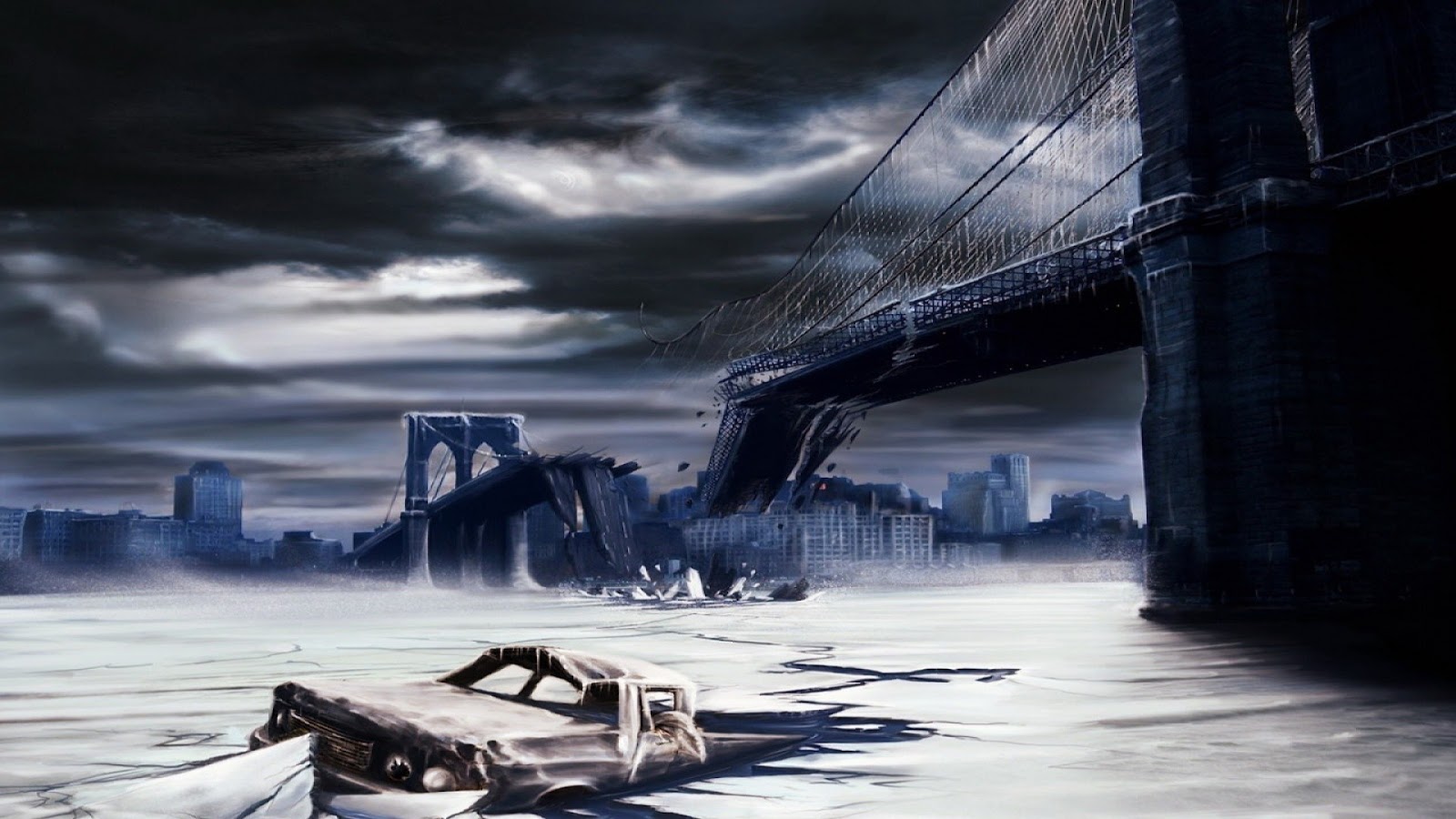 Post Apocalyptic Wallpapers - Apocalypse Golden Gate Bridge- WallpaperUse