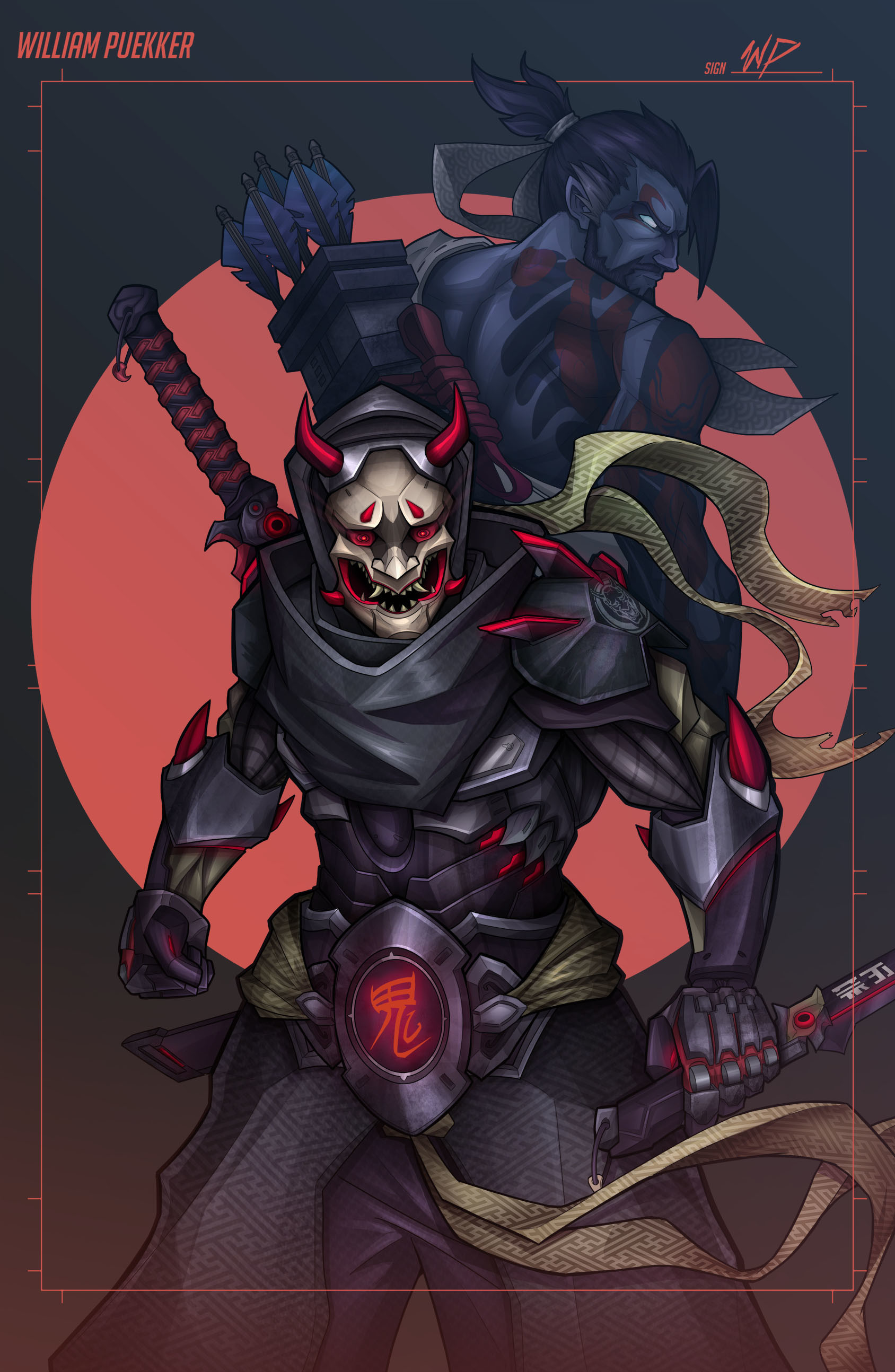 oni genji wallpaper,fictional character,demon,illustration,supervillain ...
