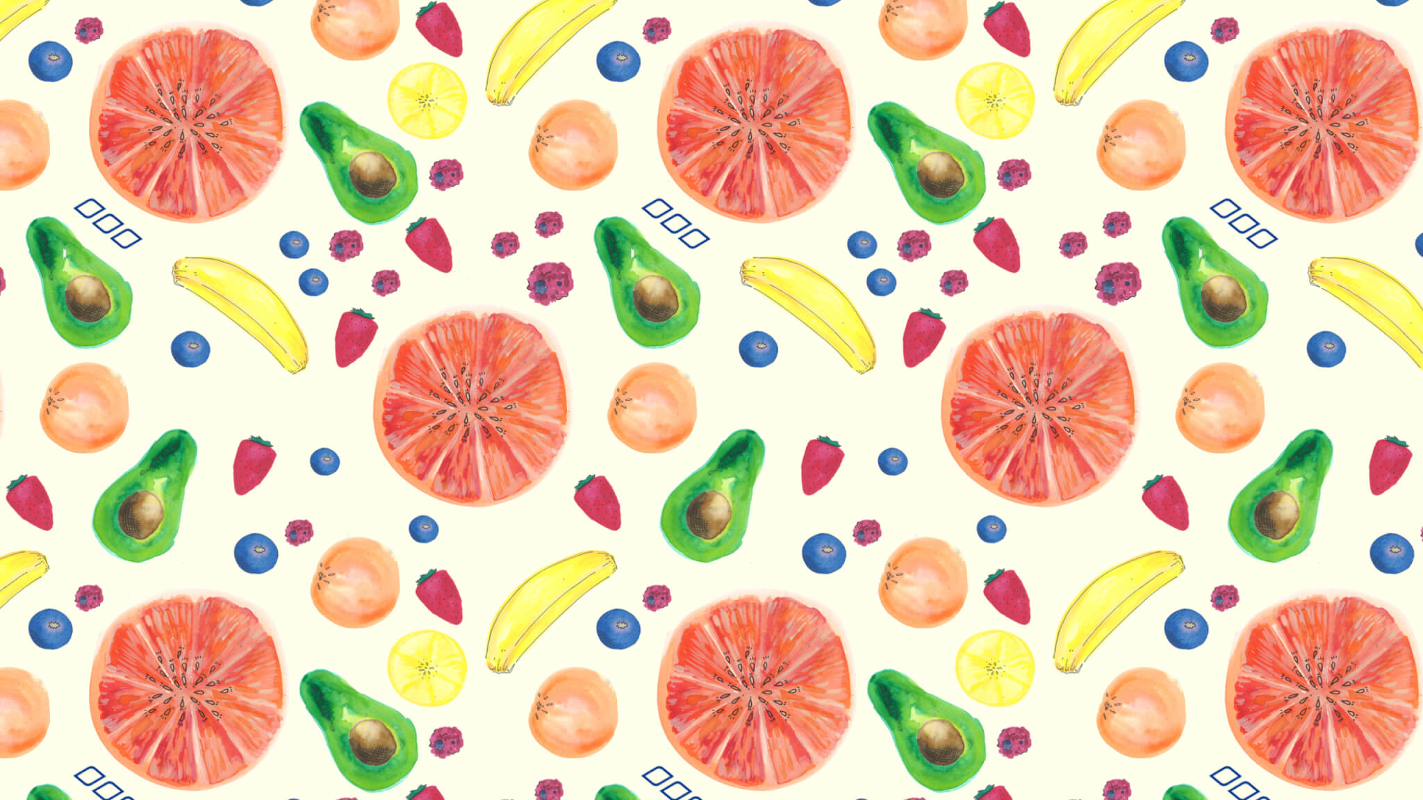 Desktop Fruit Pattern - Grapefruit- WallpaperUse