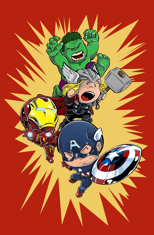 Cute Avengers Cartoon Wallpaper