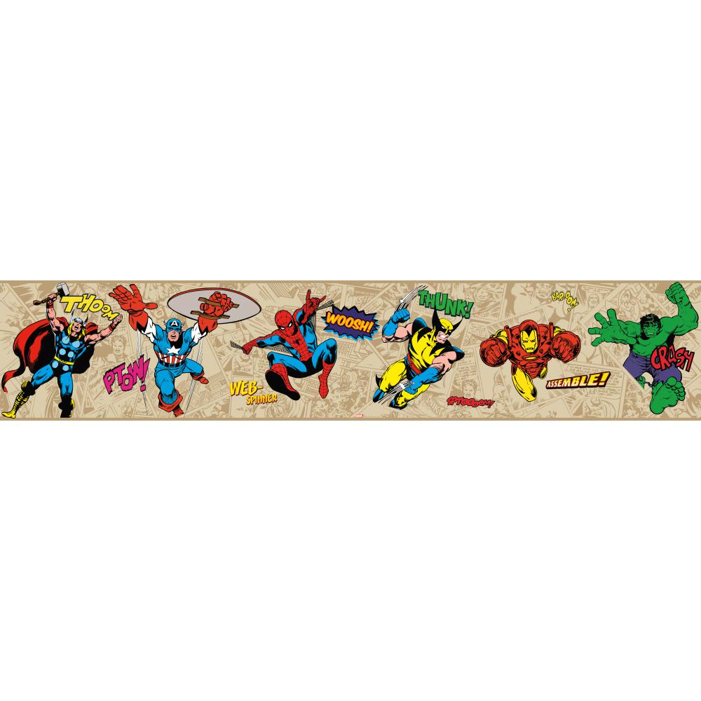 Marvel Comic Classic Heroes Prepasted Wall Border - Comic Super Hero ...