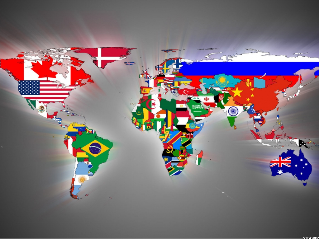 1288 Map Of Flags Of The World Wallpaper Wallchan - World Map Flag With ...