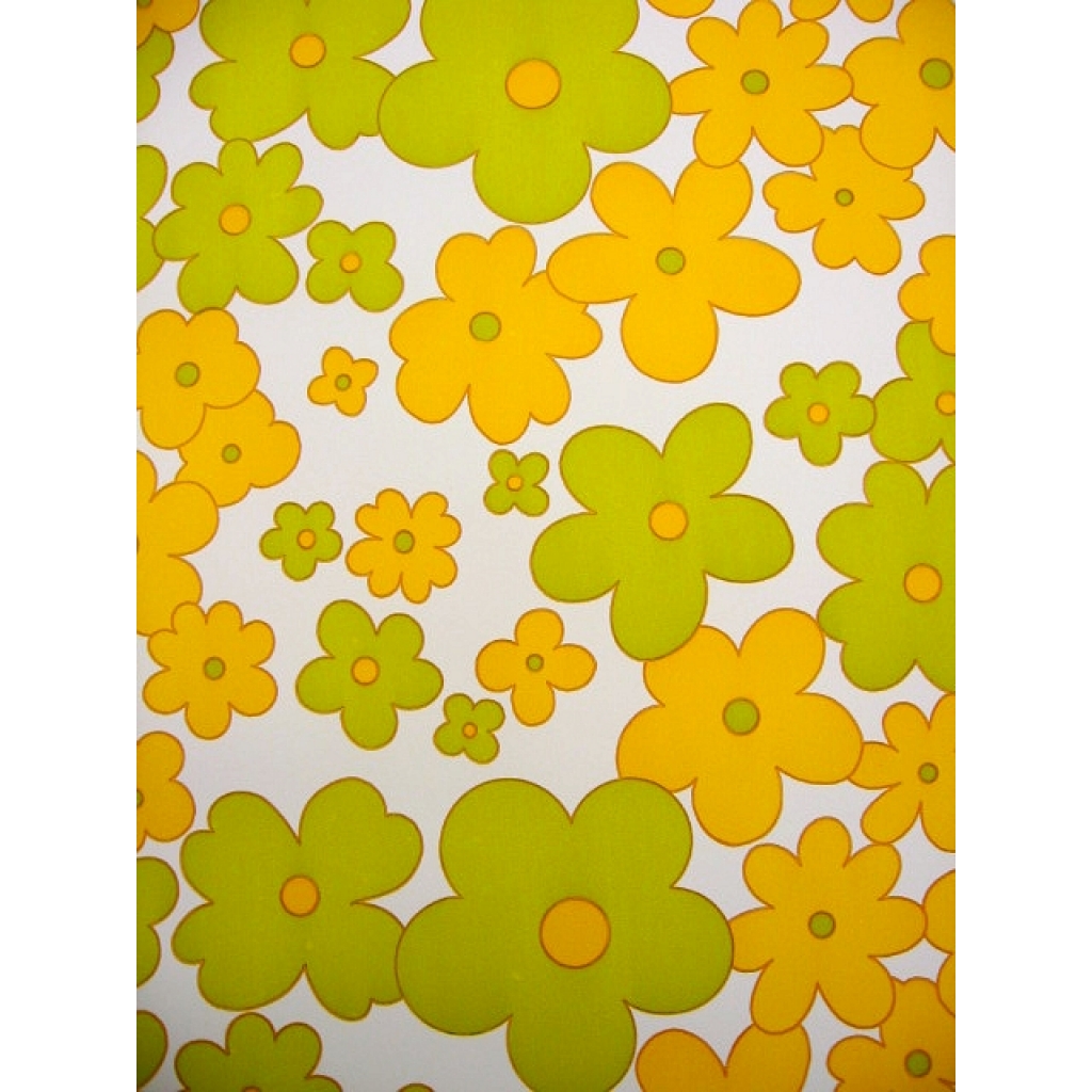 Retro Wallpaper The Vintage Galaxy Yellow Flowers 70s - Retro 70s ...