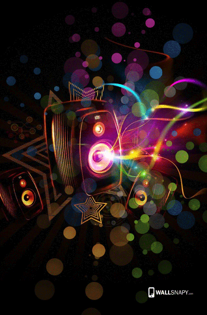 Stylish Music Wallpapers For Mobile - Speakers On Black Background ...