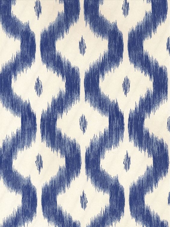 White And Blue Ikat Pattern- WallpaperUse