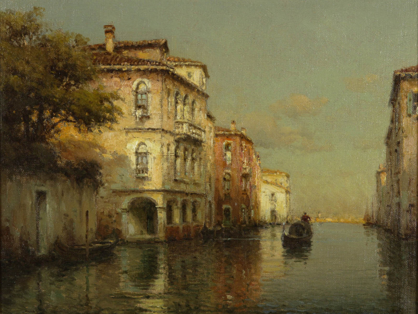 venetian wallpaper,painting,waterway,watercolor paint,moat,visual arts ...