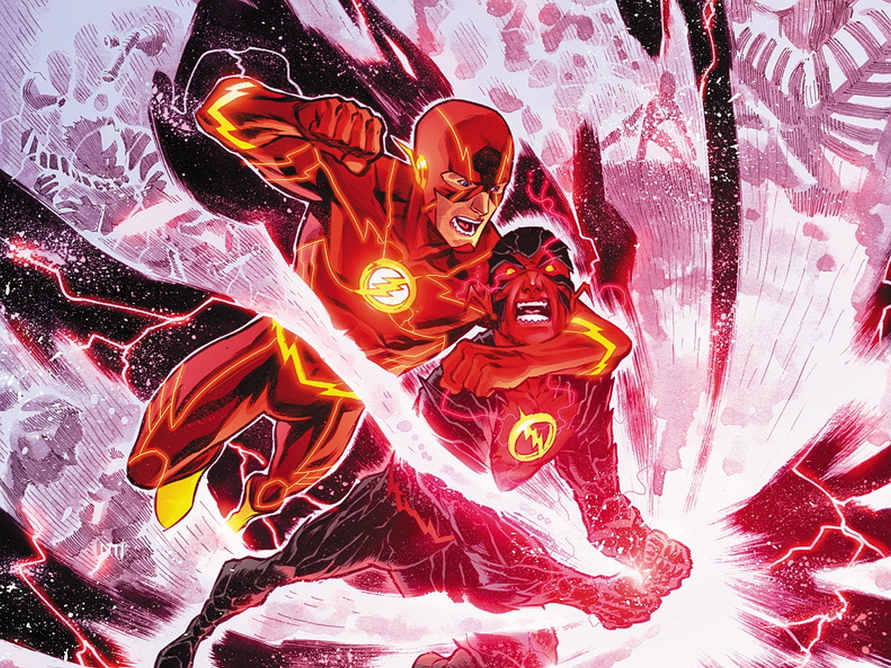 419070 Title Comics Flash Wallpaper - New 52 Flash Vs Reverse Flash ...