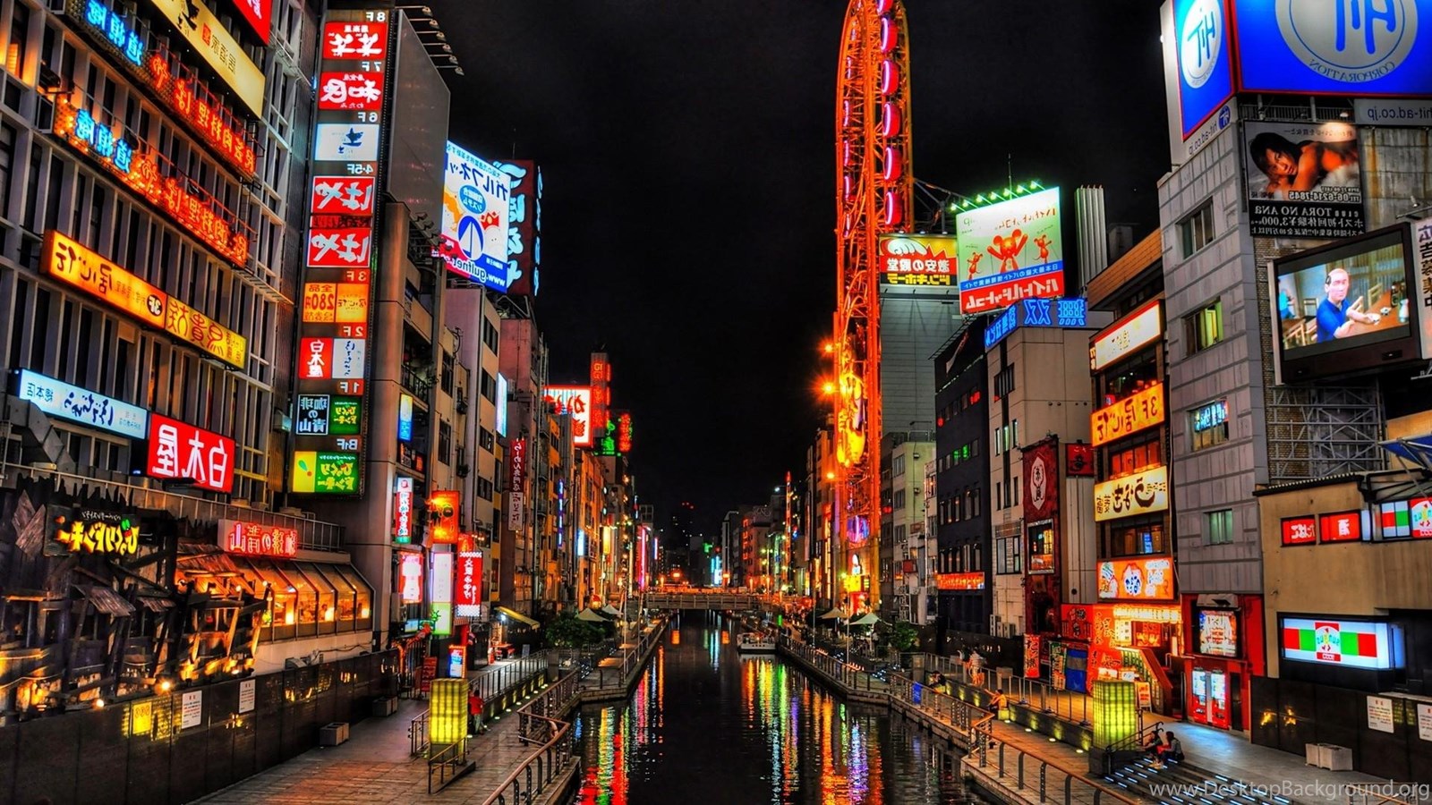 Osaka Asia Street Lights City Buildings - Osaka Wallpaper 4k- WallpaperUse
