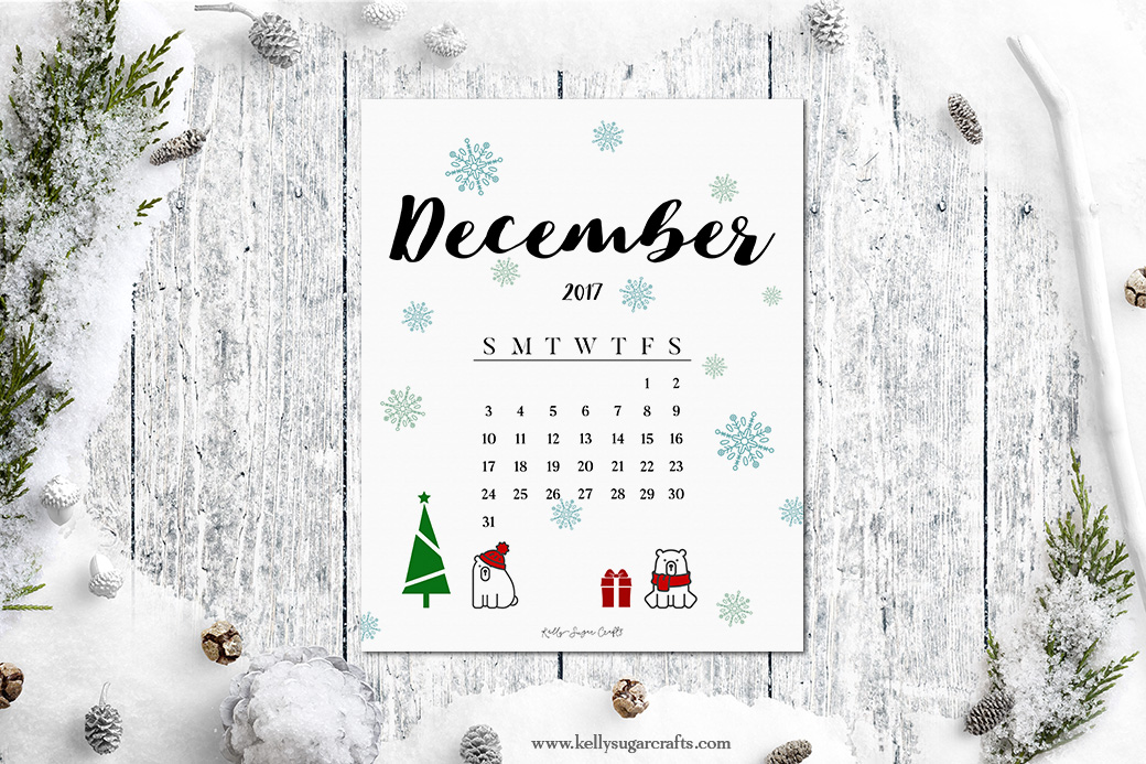 December 2017 Printable Calendar Wallpapers By Kelly - December Desktop ...