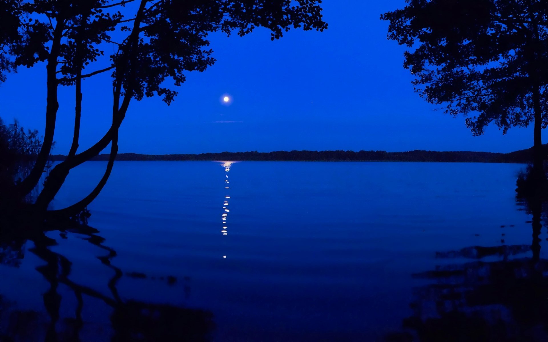 280483 Title Earth Lake Lakes Blue Water Moon Reflection - Romantic ...