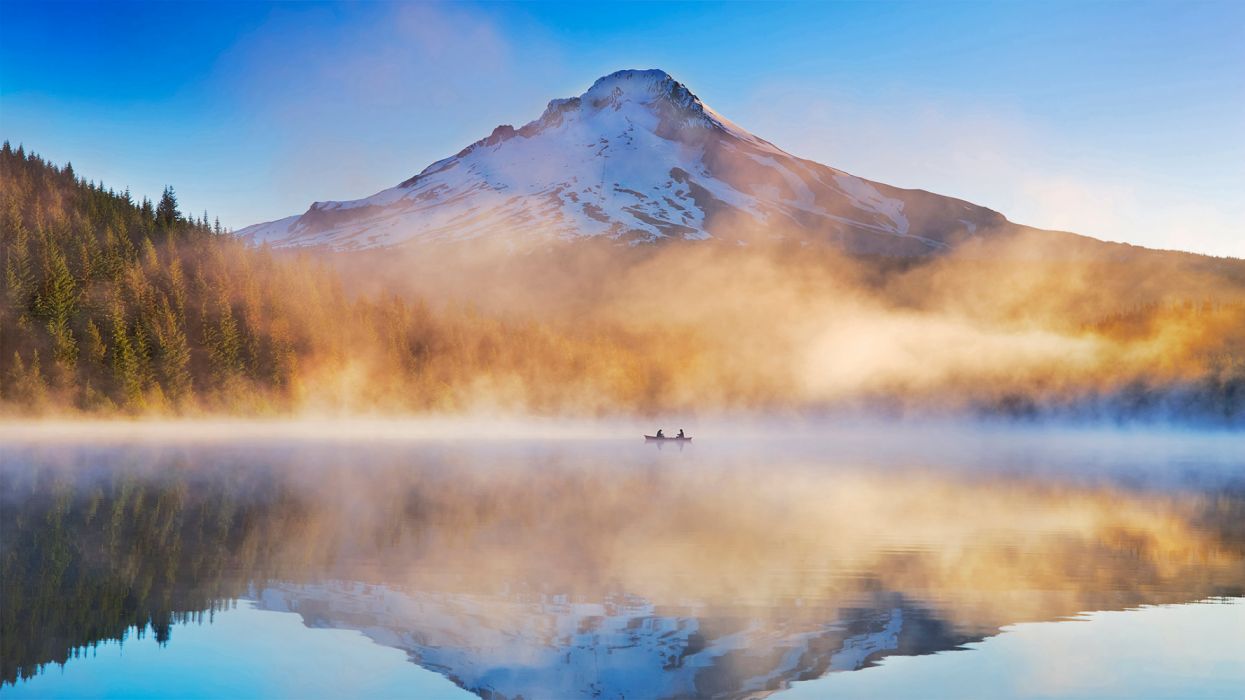 Bing Wallpaper Trilliumlake Wallpaper - Trillium Lake Mount Hood ...