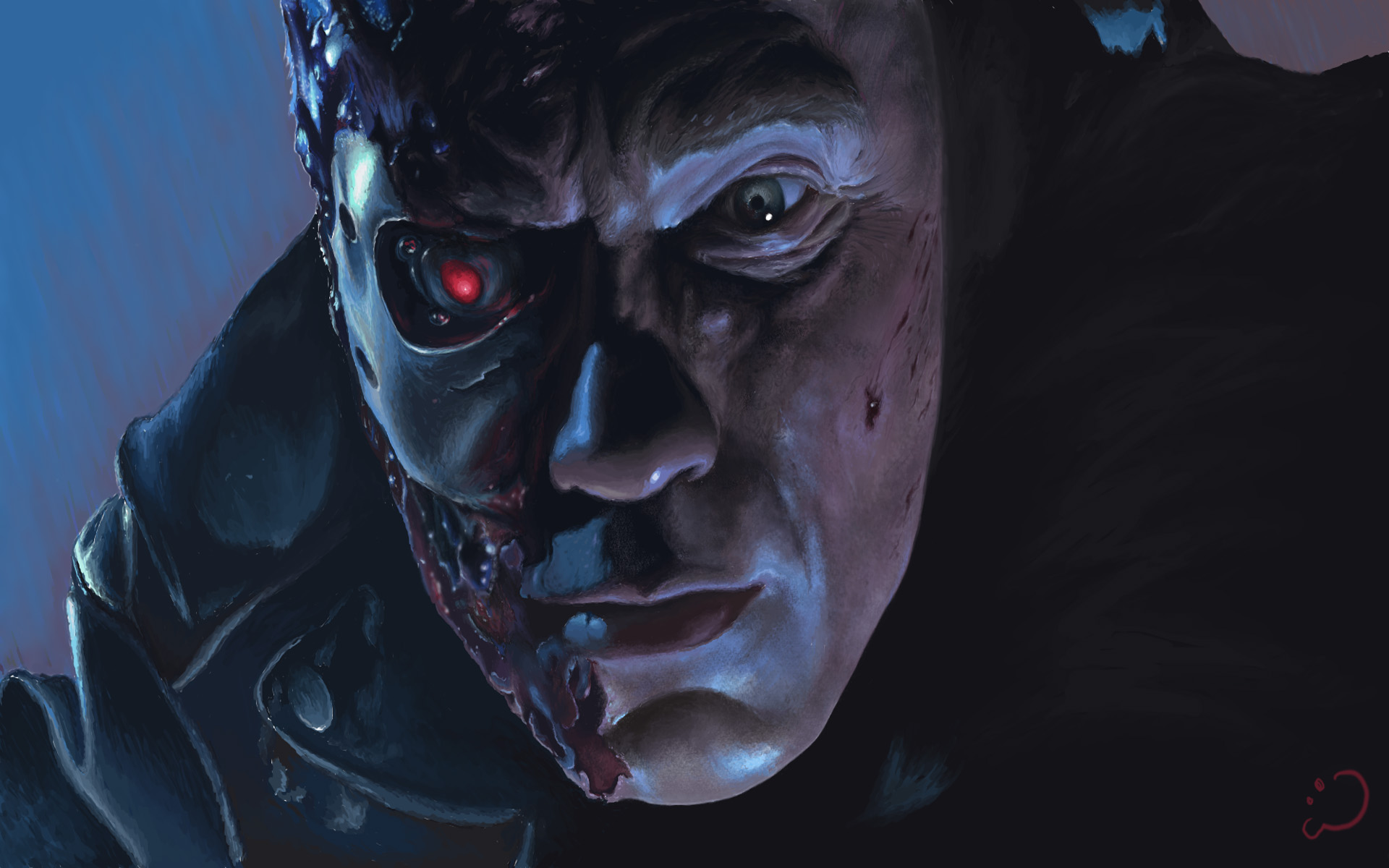 The Terminator Widescreen Wallpaper - Terminator Red Eye- WallpaperUse