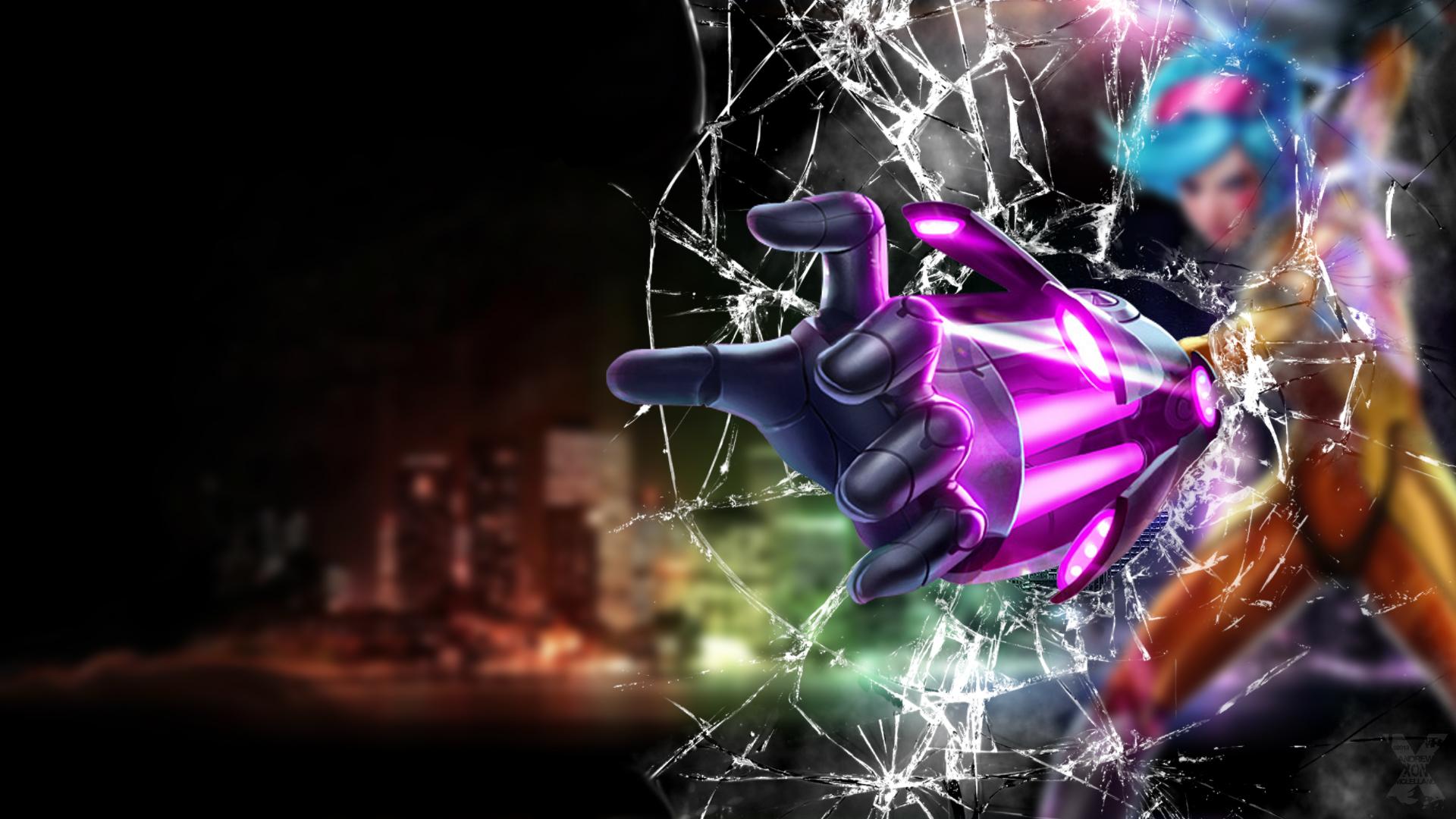 Splash Broken Window Screen Crack League Of Legends- WallpaperUse