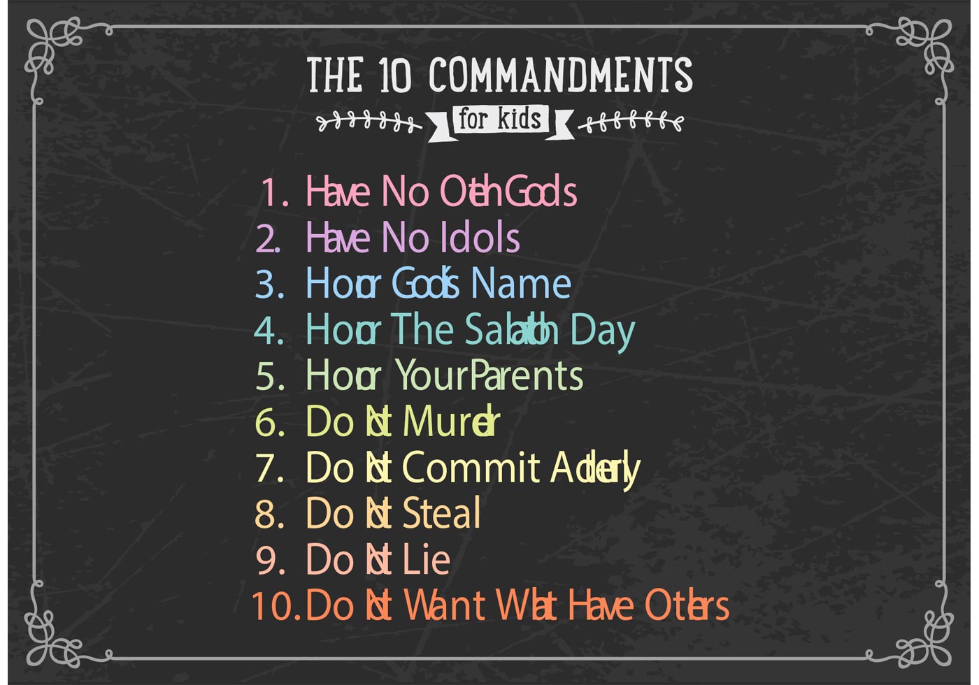 Free 10 Commandments For Kids Vector - 10 Commandments Kids Slide ...