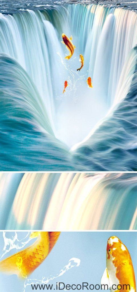 Waterfall Fish Jumping 00034 Floor Decals 3d Wallpaper - Fish Jumping ...