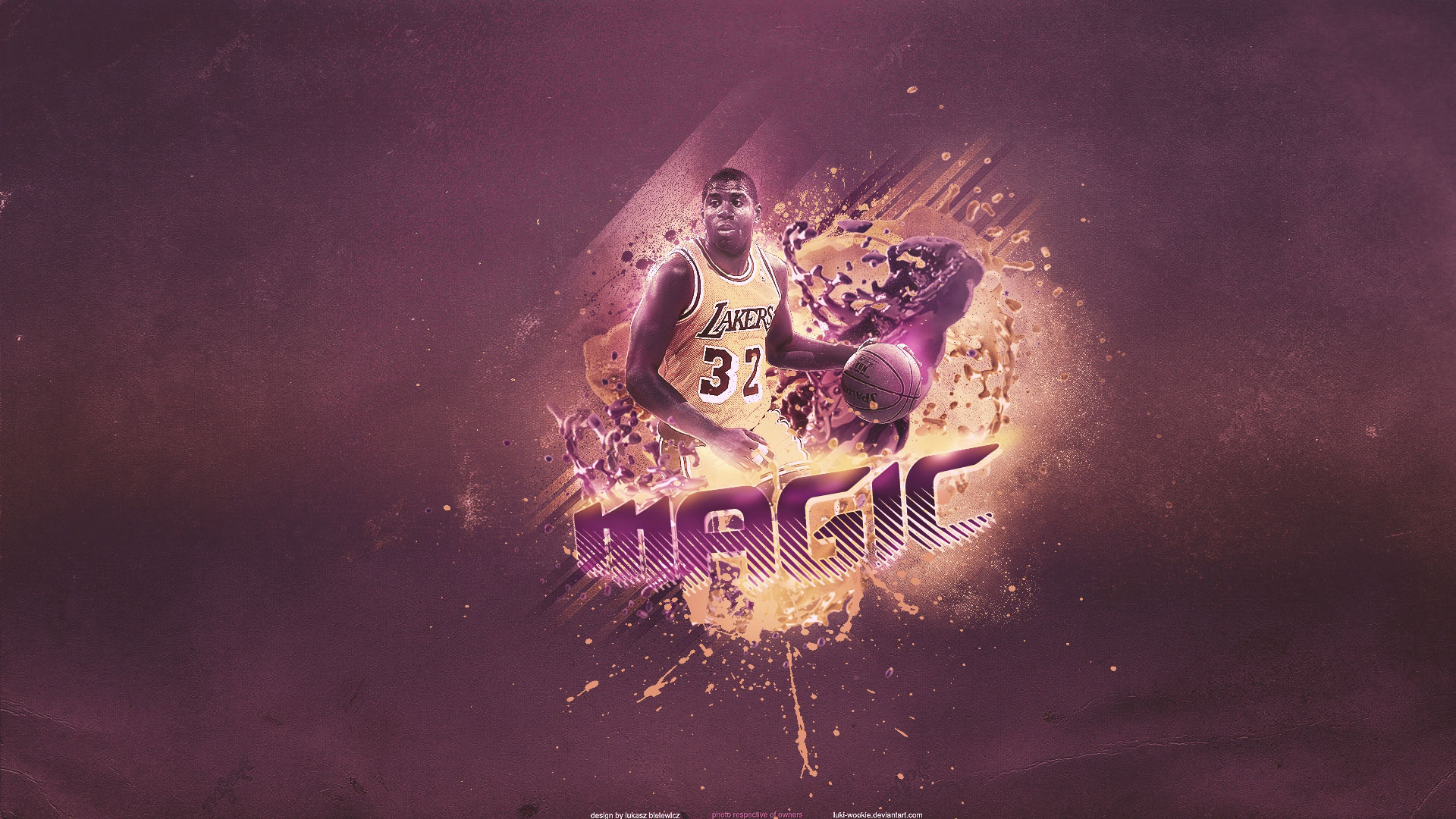 magic johnson wallpaper,purple,violet,graphic design,font,graphics ...