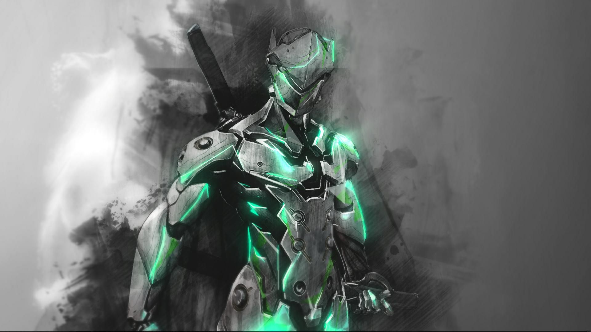 genji overwatch wallpaper hd,green,action figure,fictional character ...