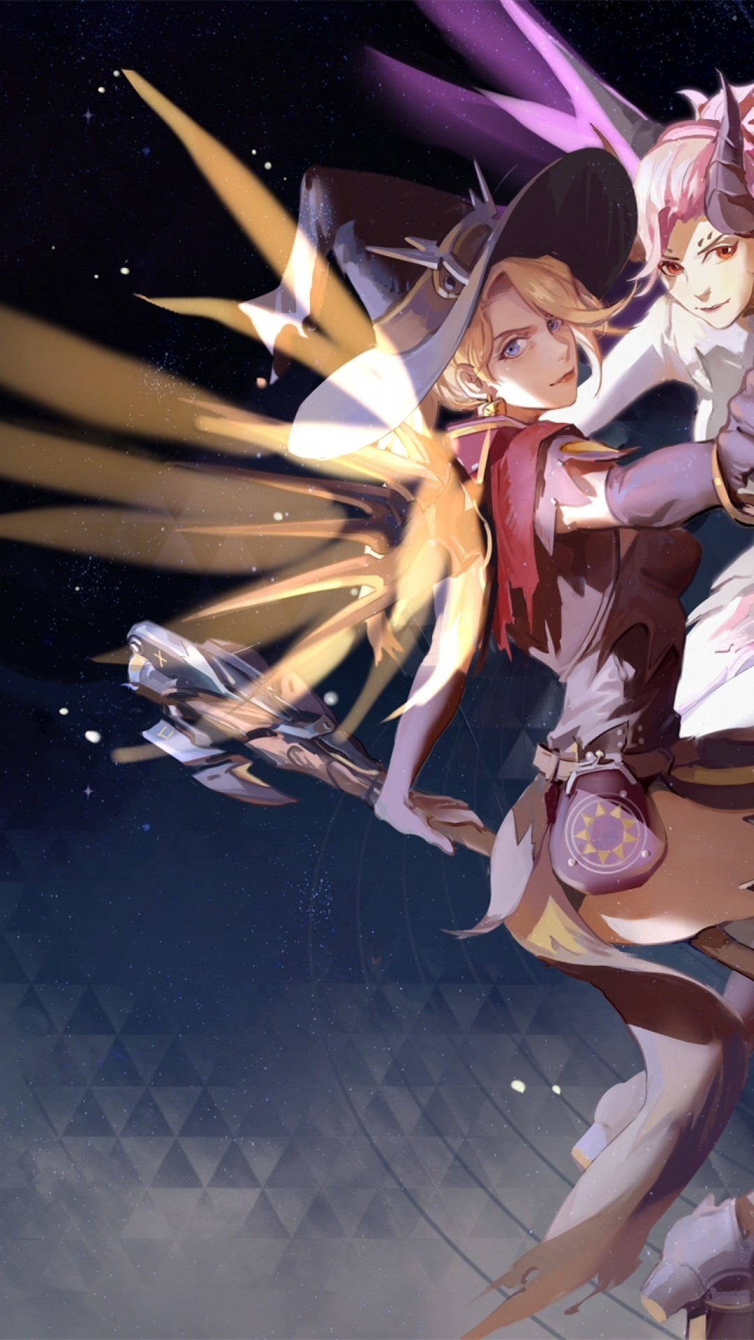 overwatch mercy wallpaper phone,cg artwork,anime,cartoon,black hair ...