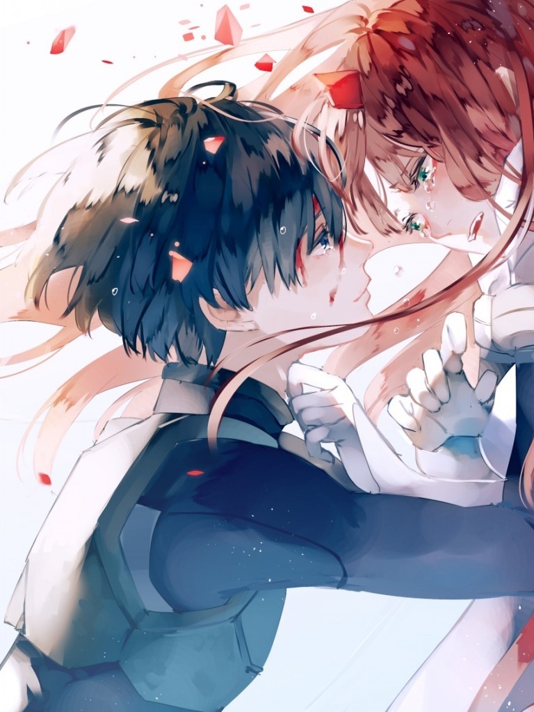 Darling In The Franxx, Hiro X Zero Two, Romance, Crying, - Darling In ...