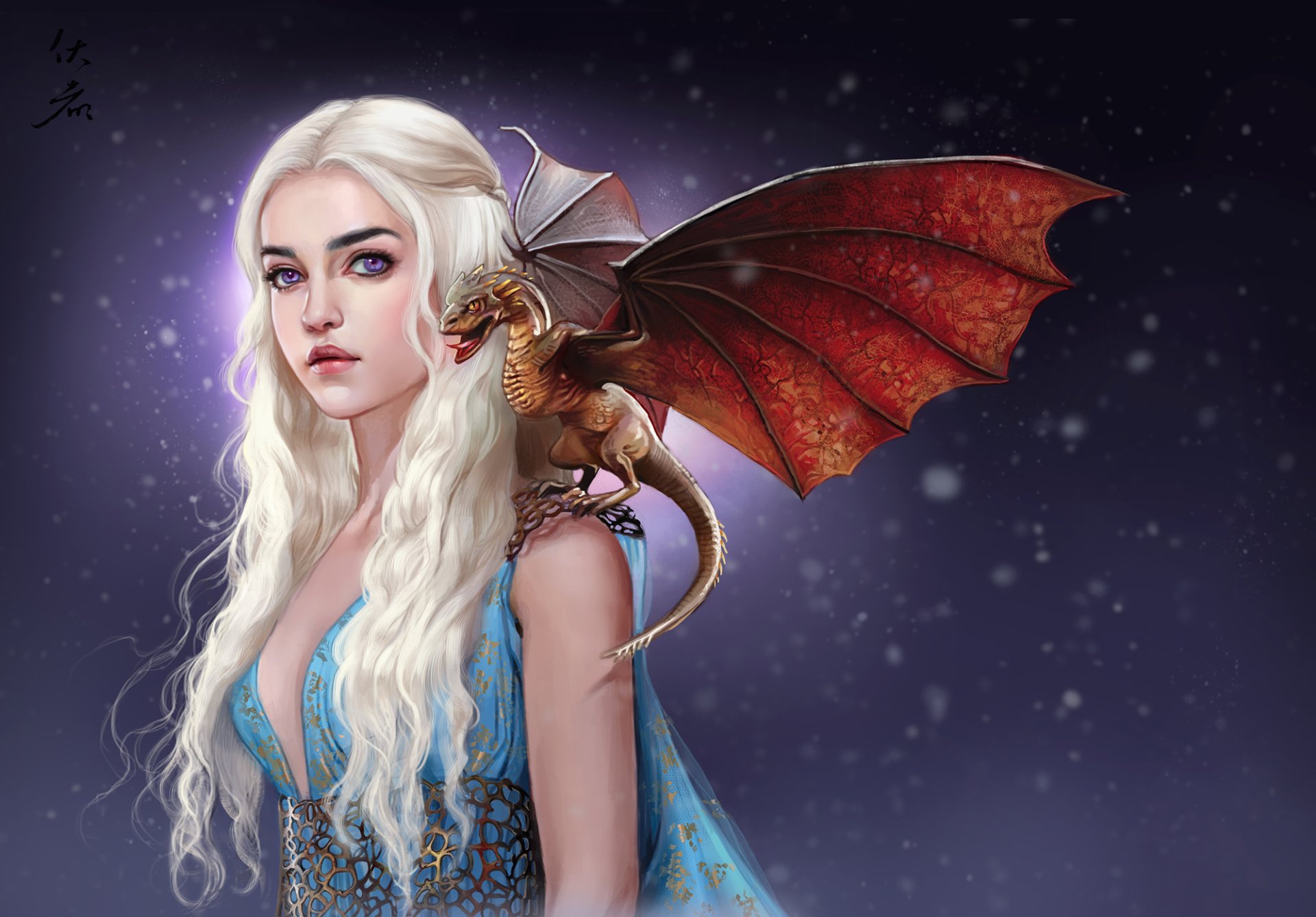 carta da parati khaleesi,cg artwork,bellezza,personaggio fittizio,ala,creatura mitica (#473915 ...