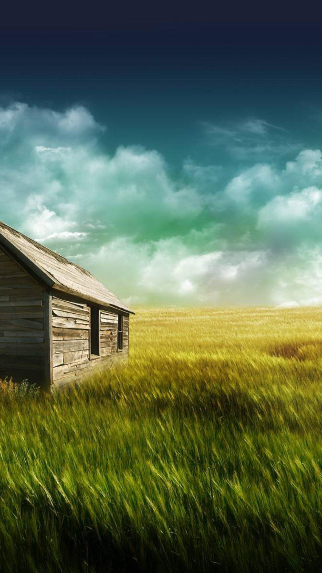 Shack In A Field- WallpaperUse