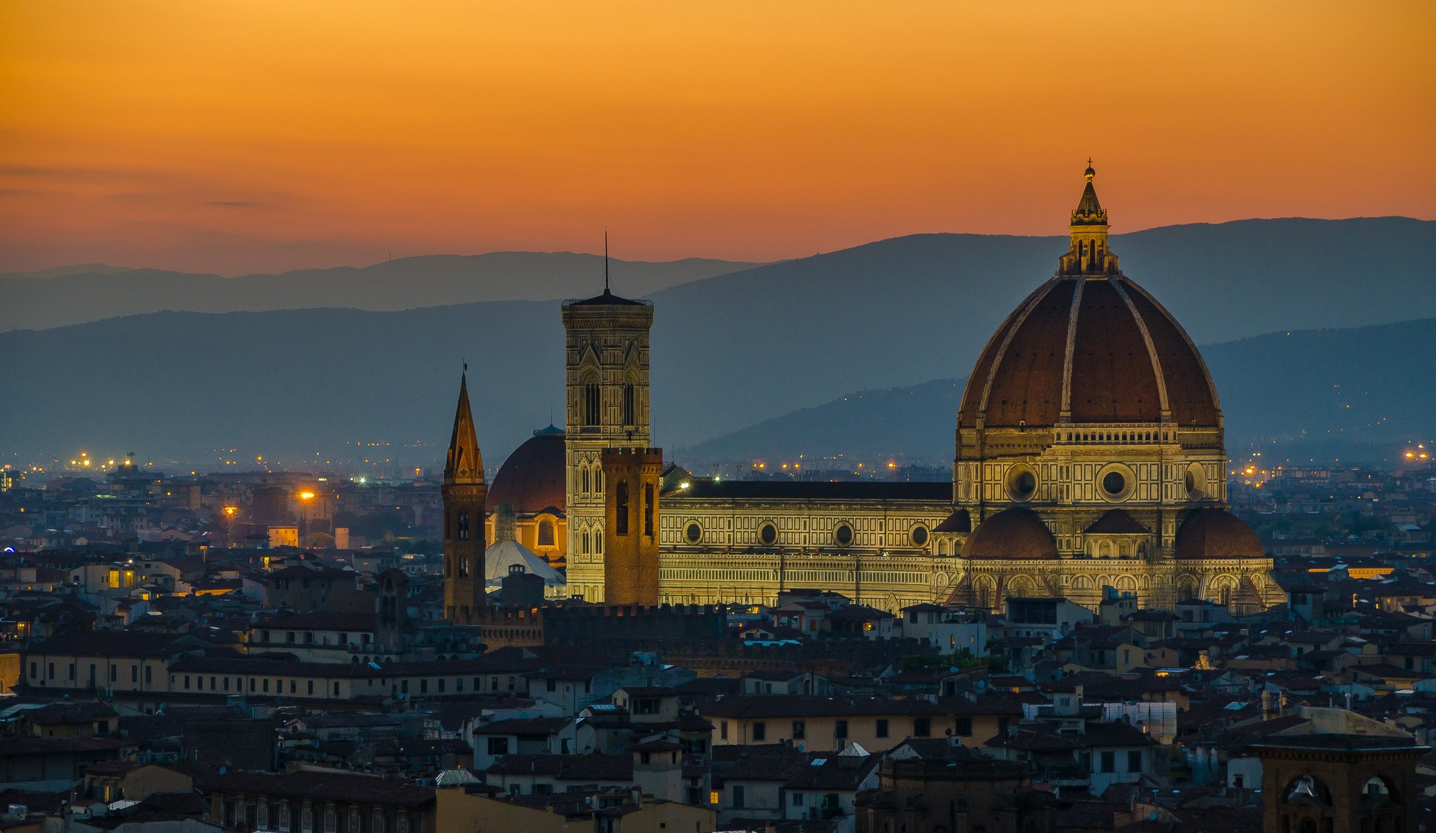 Florence At Sunset, Italy Wallpaper - Florence- WallpaperUse