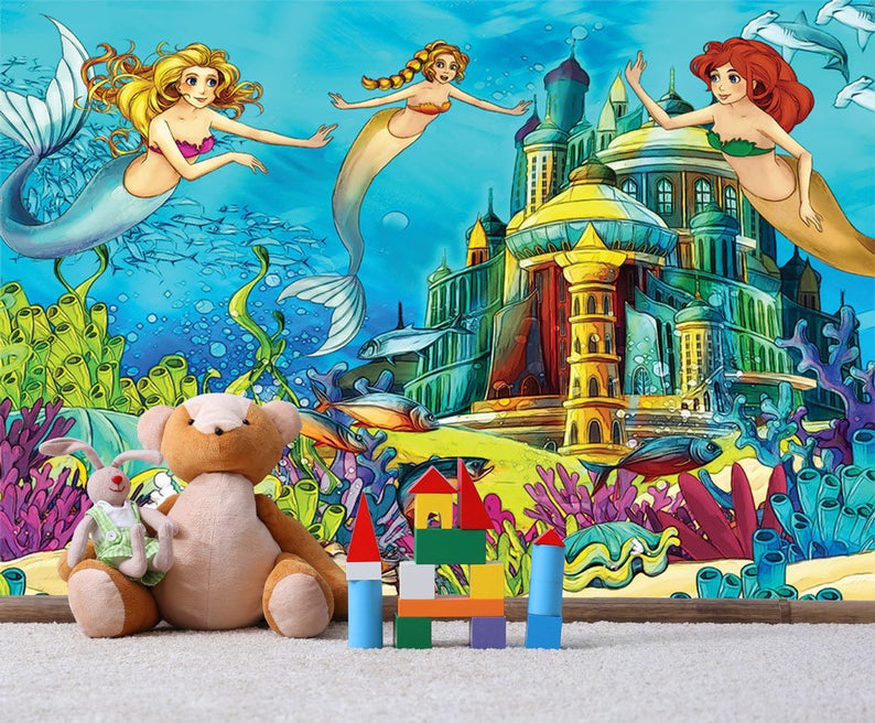 childrens wallpaper,animated cartoon,cartoon,mural,art,illustration ...