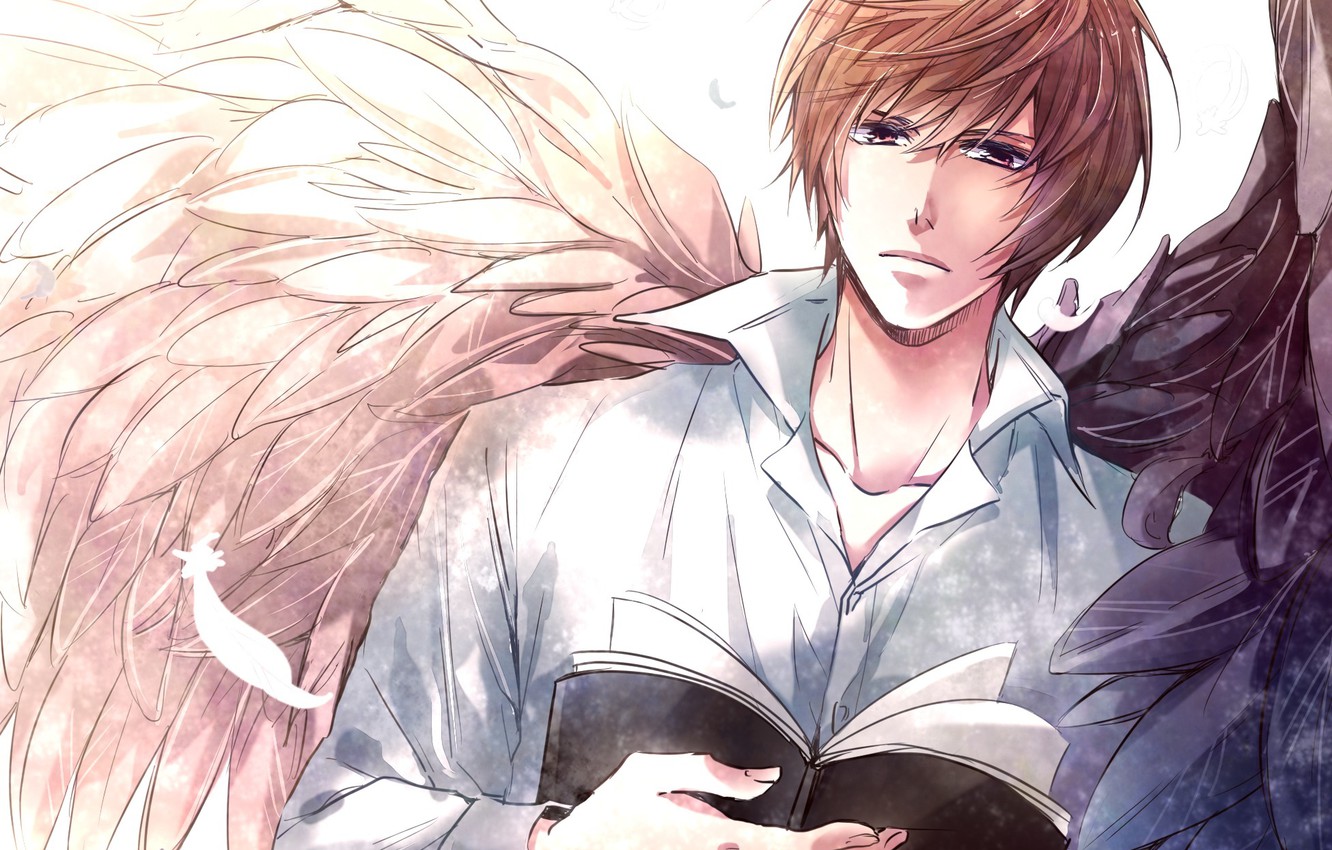 Photo Wallpaper Angel, Anime, Art, Book, Guy, Death - Death Note ...