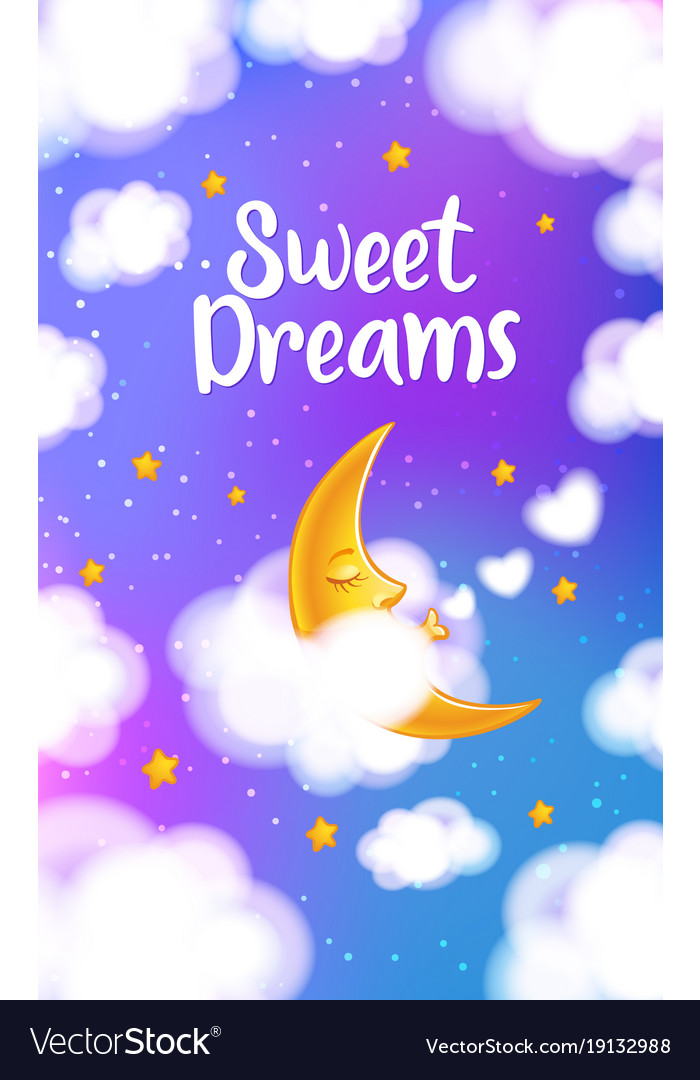 Moon Clouds And Stars Sweet Dreams Wallpaper - Sweet Dreams- WallpaperUse