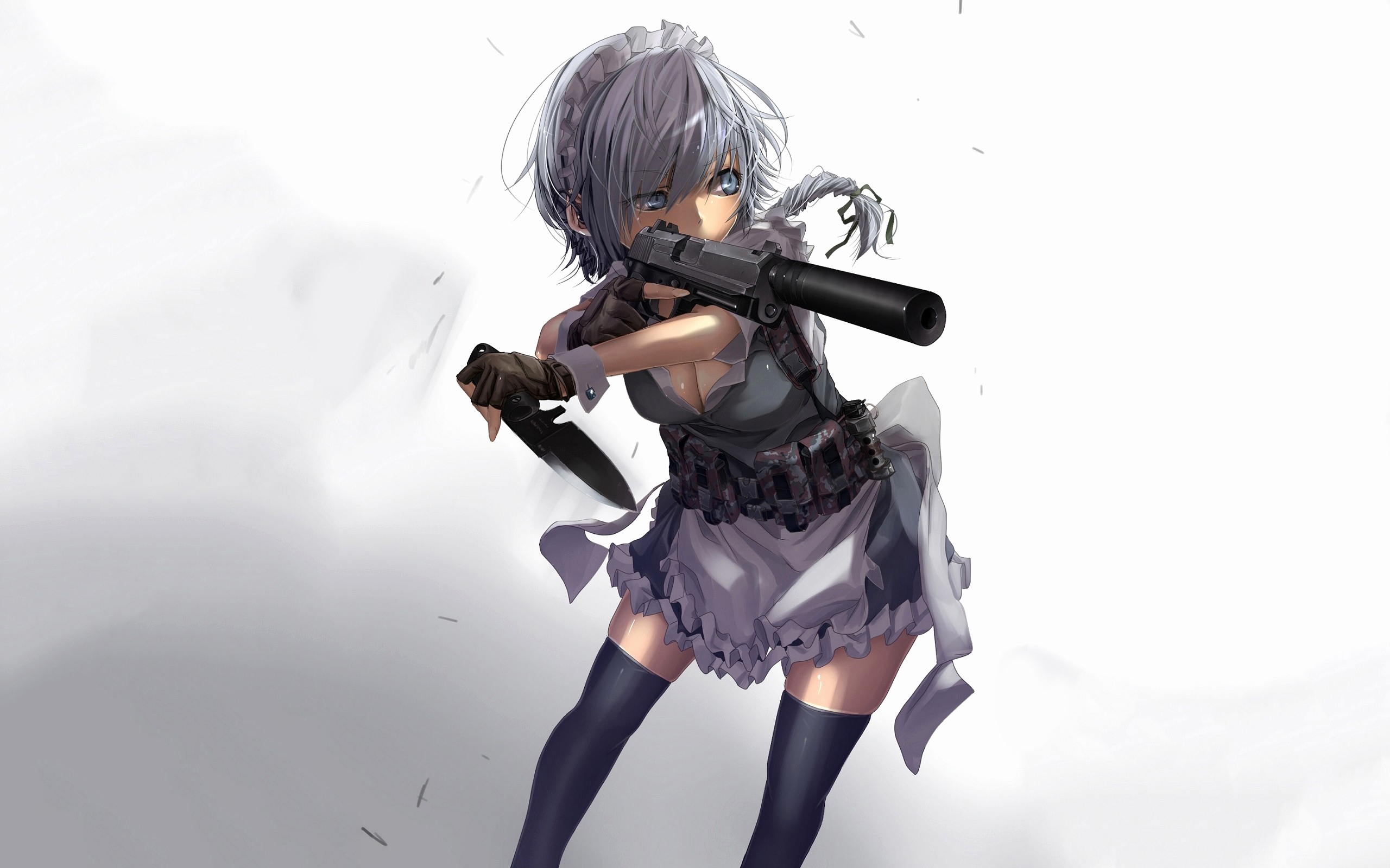 Anime Gun Wallpaper - Badass Anime Girl With Gun- WallpaperUse