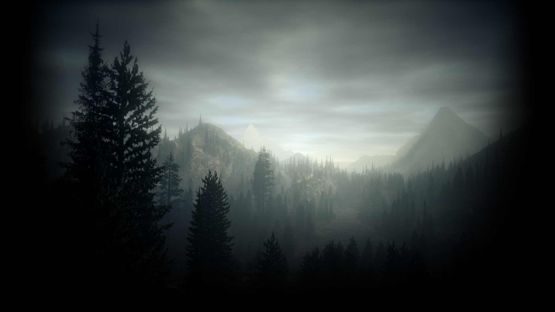 alan wake wallpaper,sky,nature,atmospheric phenomenon,black,tree ...