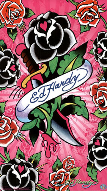 ed hardy wallpaper,pink,pattern,design,font,visual arts (#508150 ...
