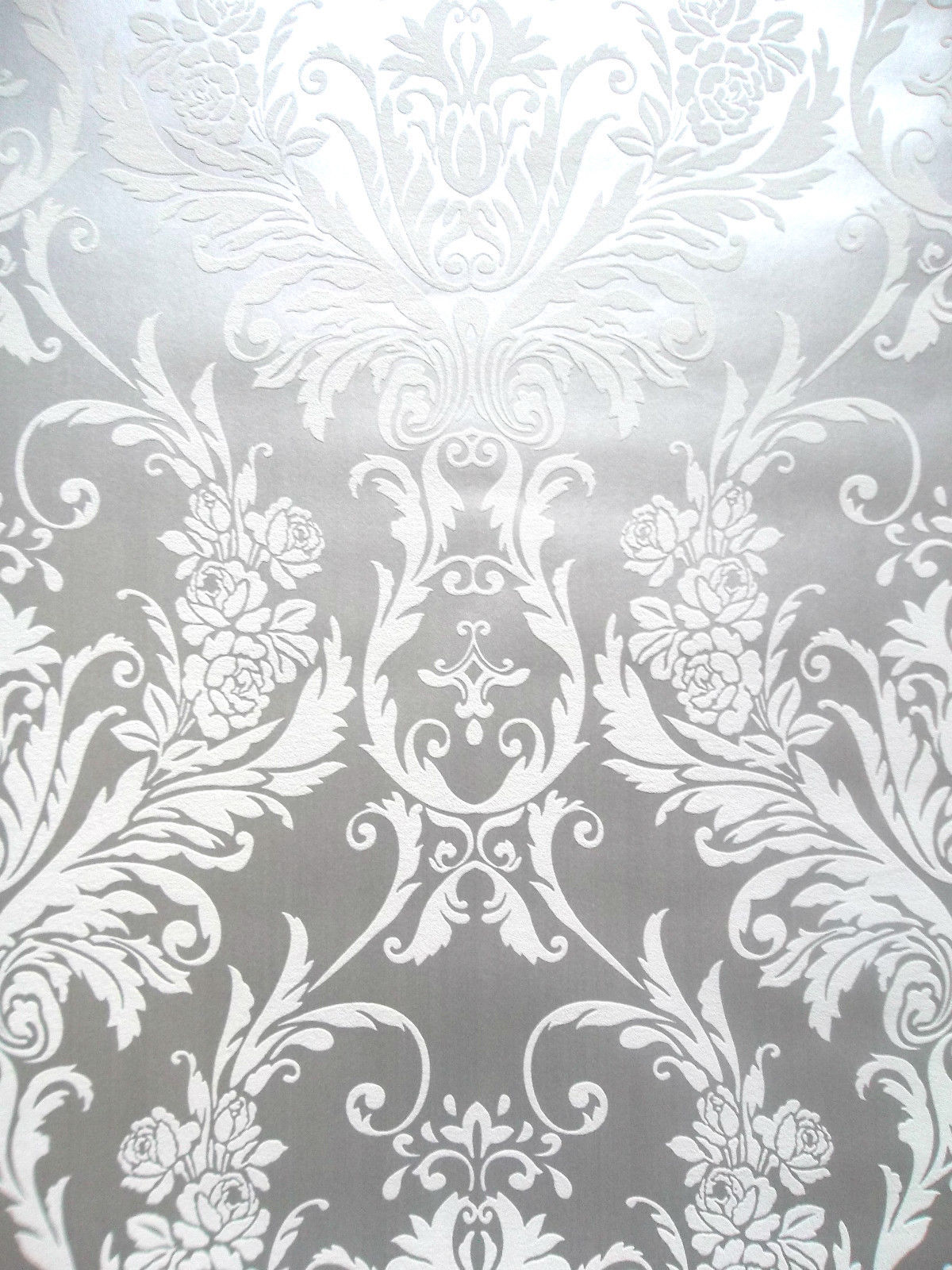 Behangpapier Wit Met Zilver- WallpaperUse