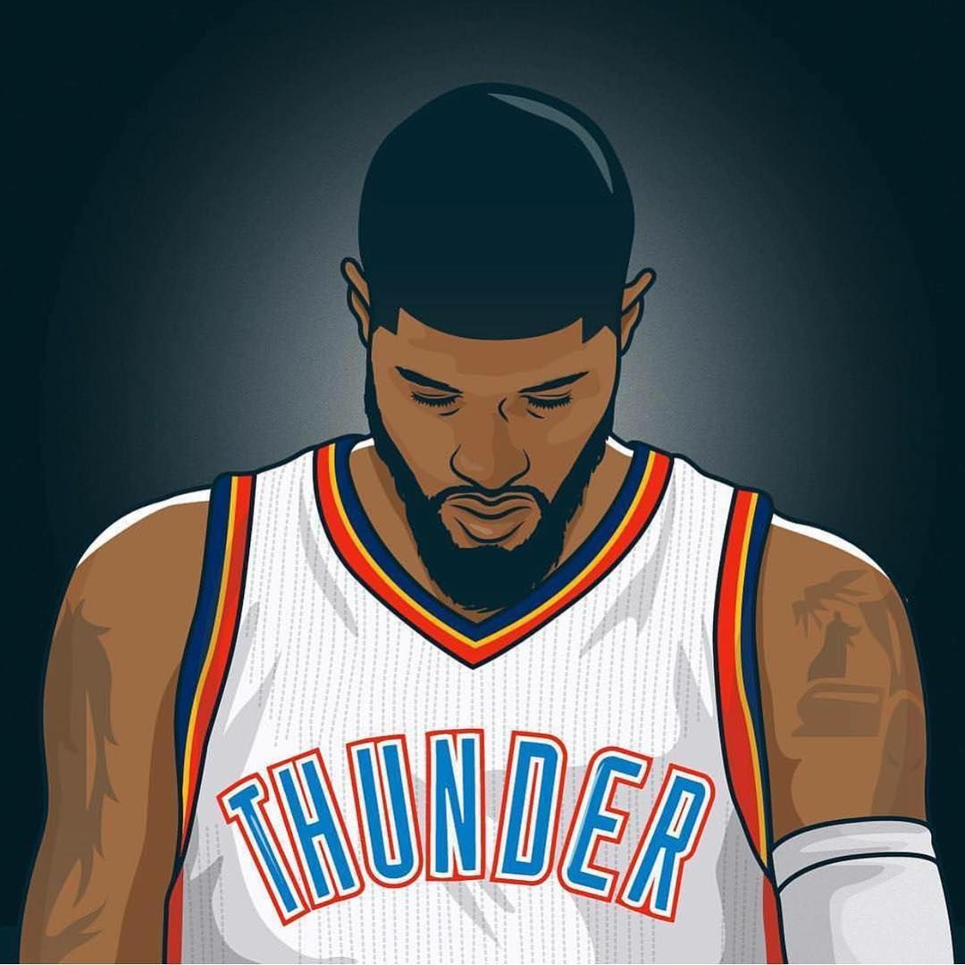 Paul George Drawing Okc- WallpaperUse