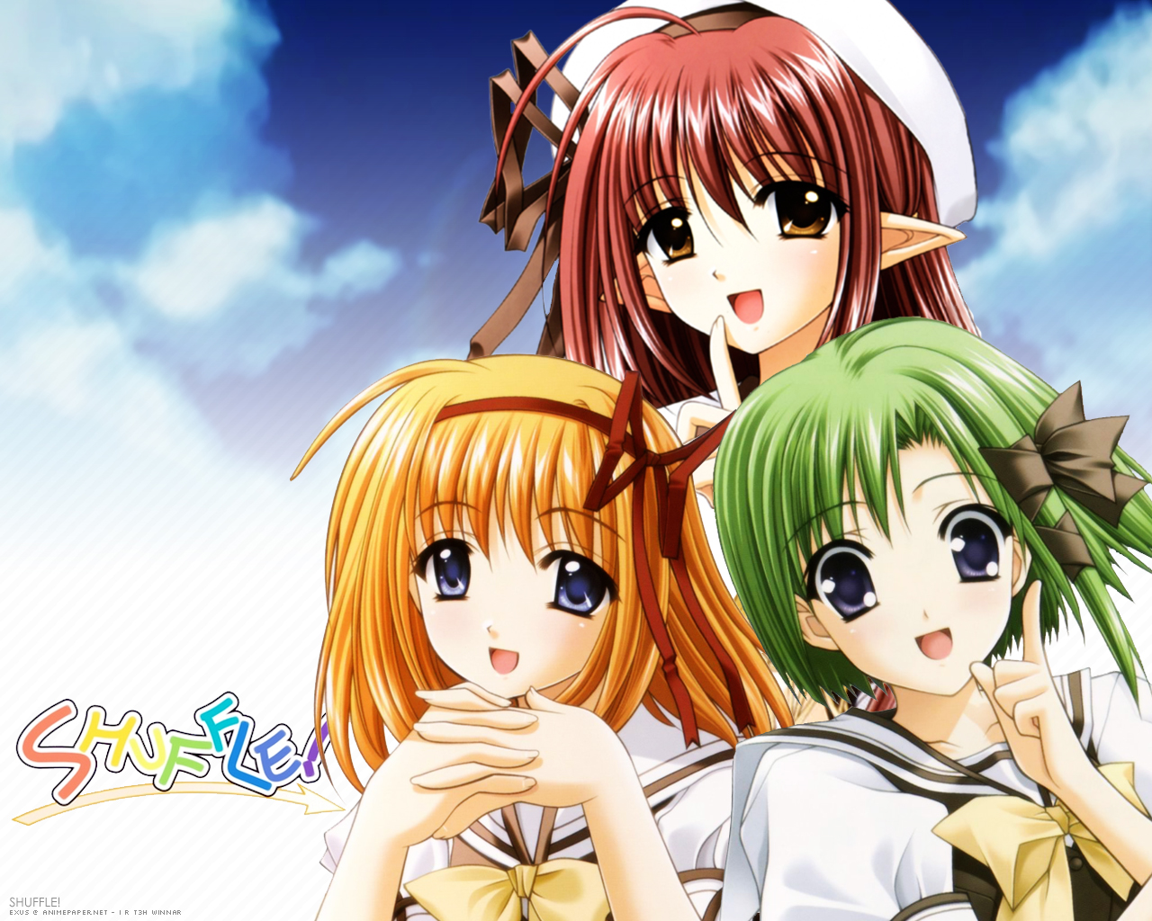 shuffle wallpaper,cartoon,anime,cg artwork,animated cartoon,sky ...