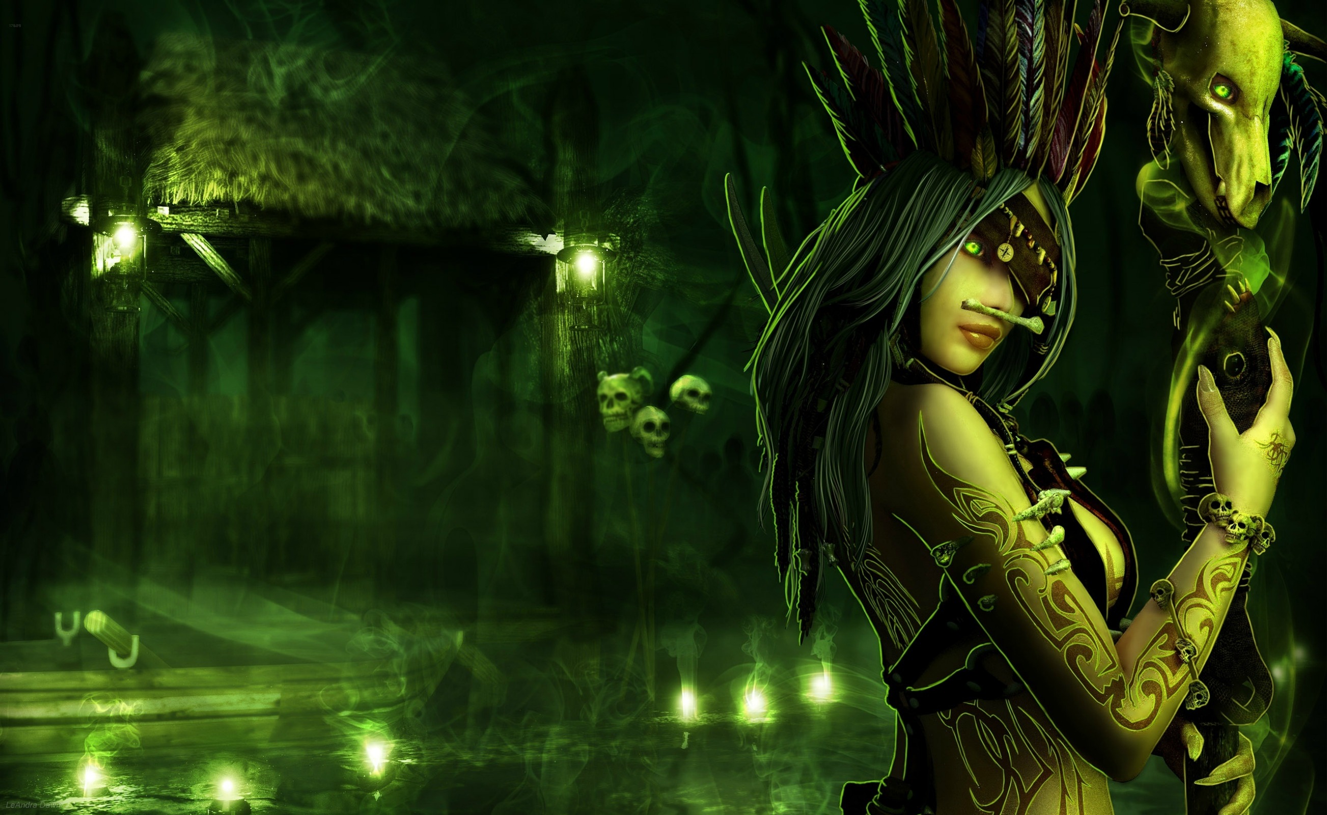 Girl Of The Swamp Fantasy Art- WallpaperUse