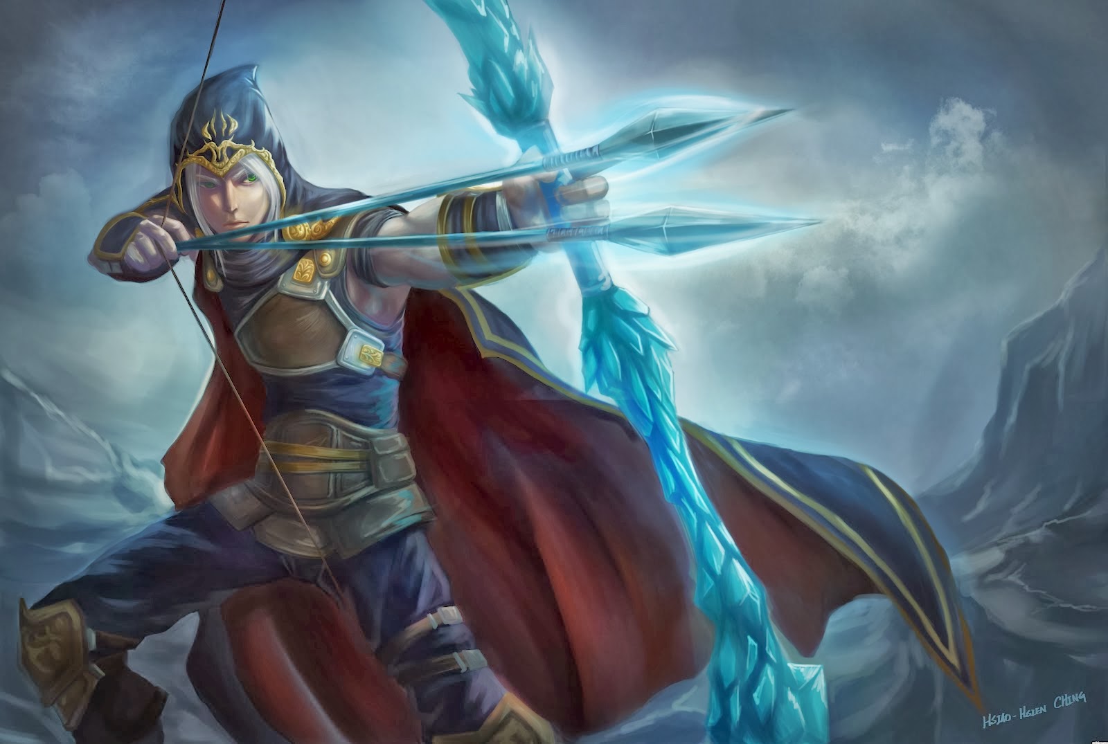 ashe lol wallpaper,cg artwork,fictional character,mythology,art ...