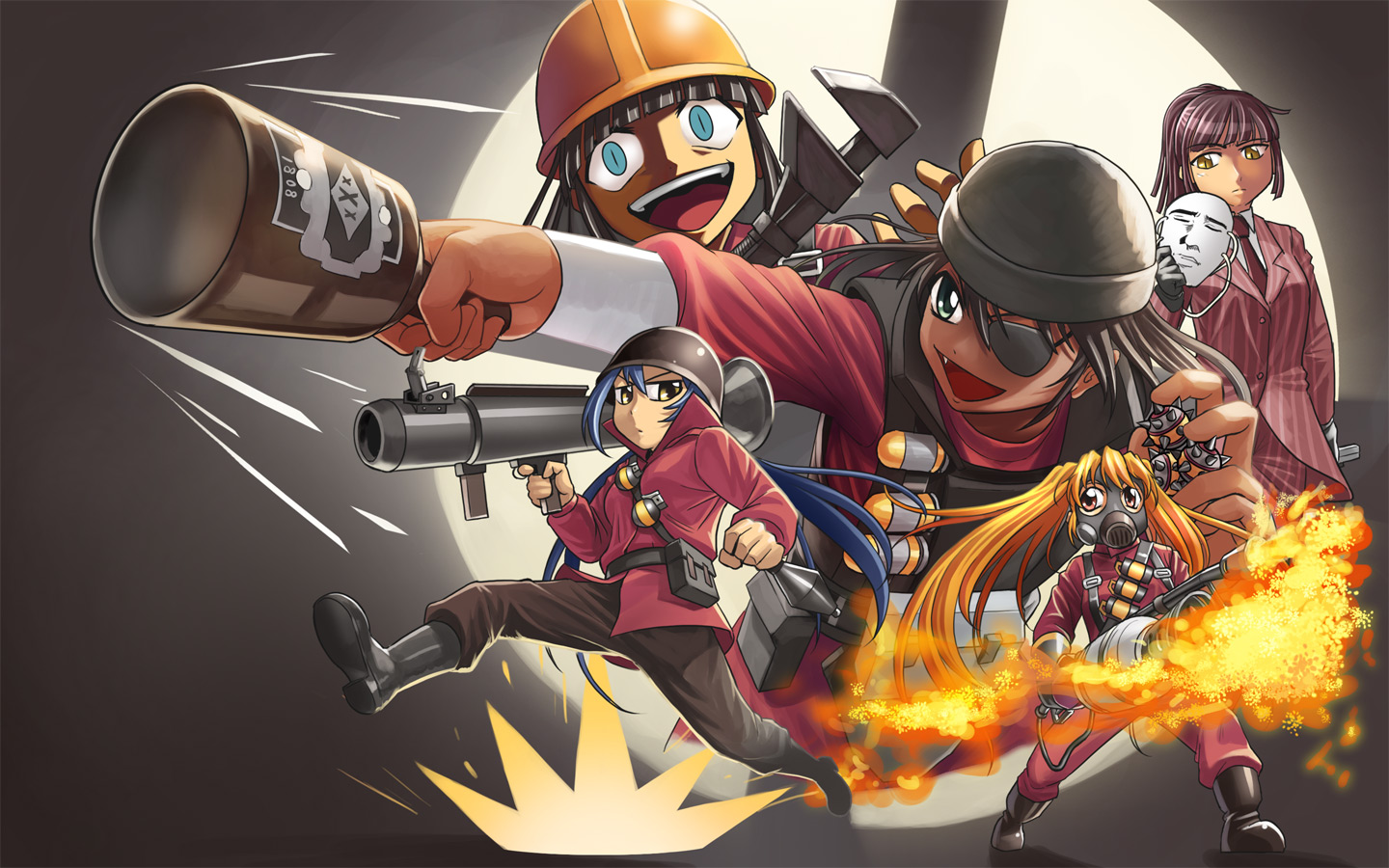 Team Fortress 2 Waifus- WallpaperUse
