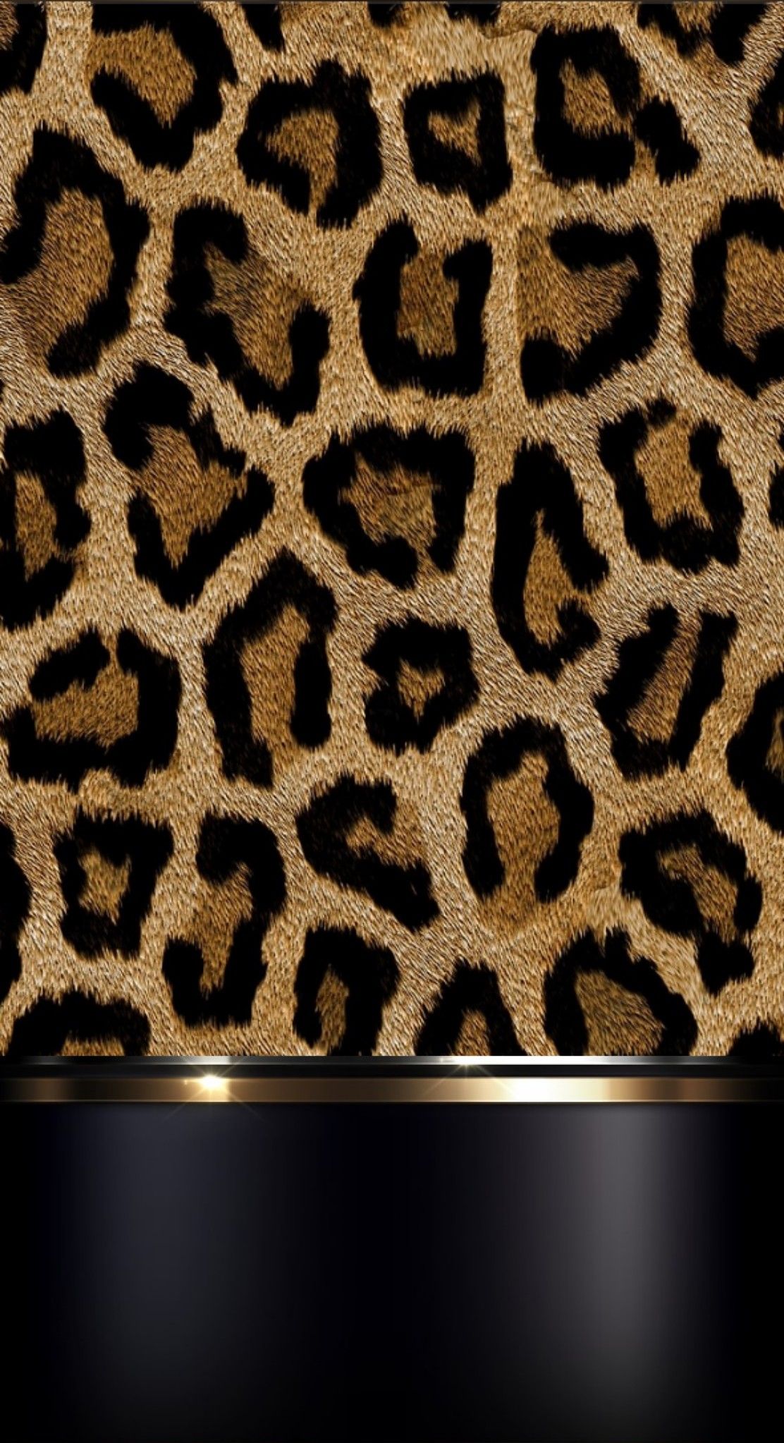Black And Gold Leopard Print- WallpaperUse