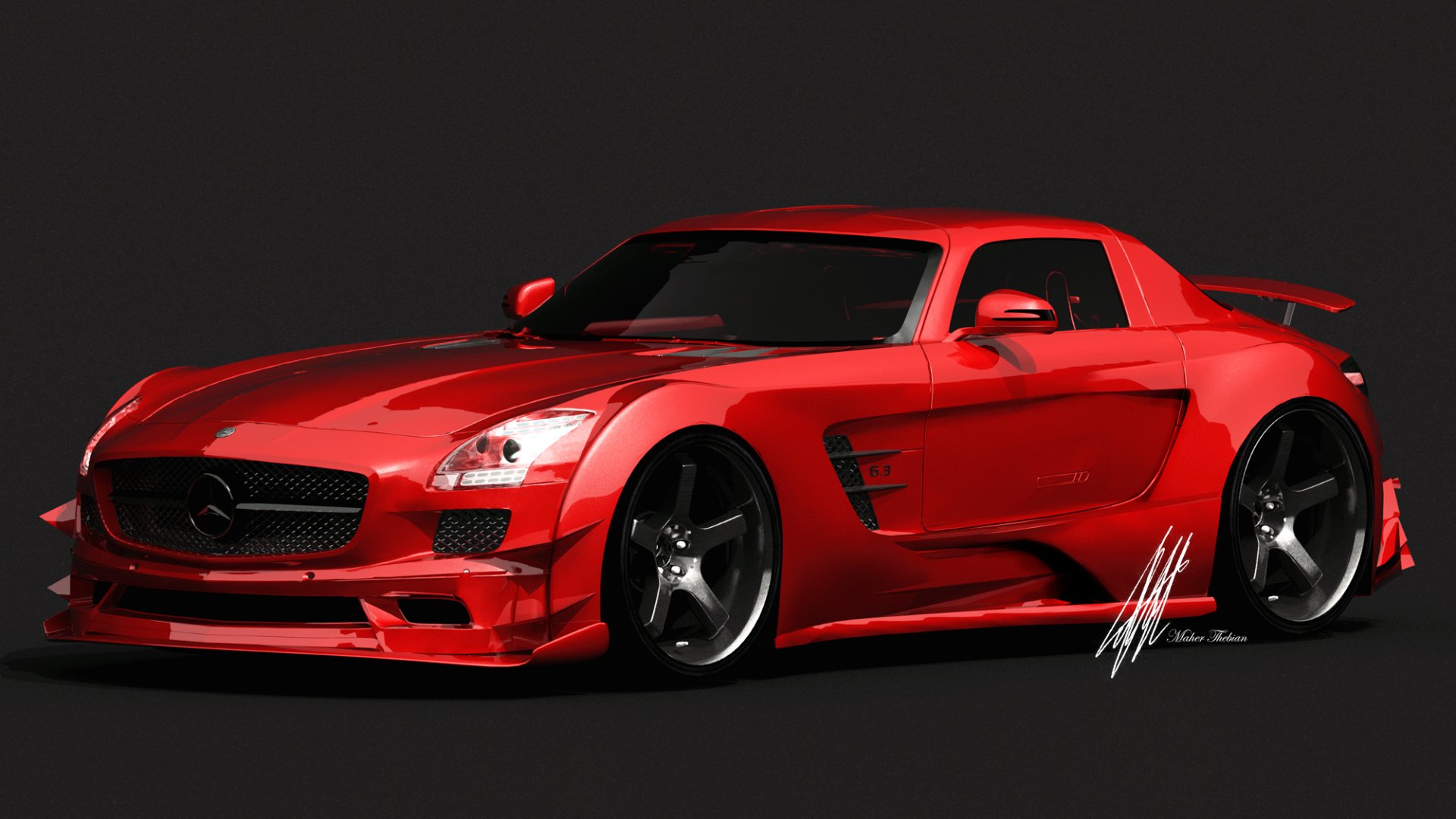red car wallpaper,land vehicle,vehicle,car,mercedes benz sls amg ...