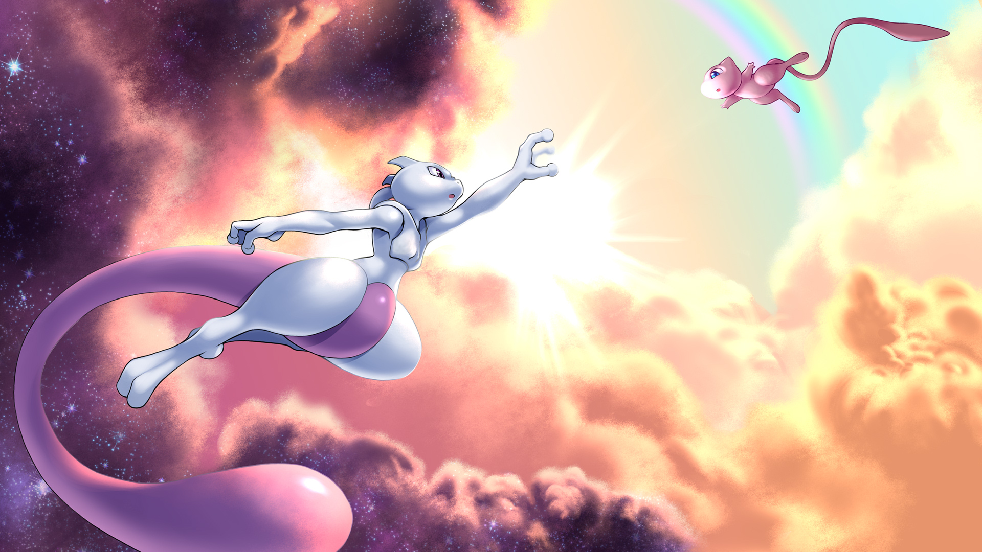 mew wallpaper,cartoon,cg artwork,fictional character,sky,anime (#579226 ...